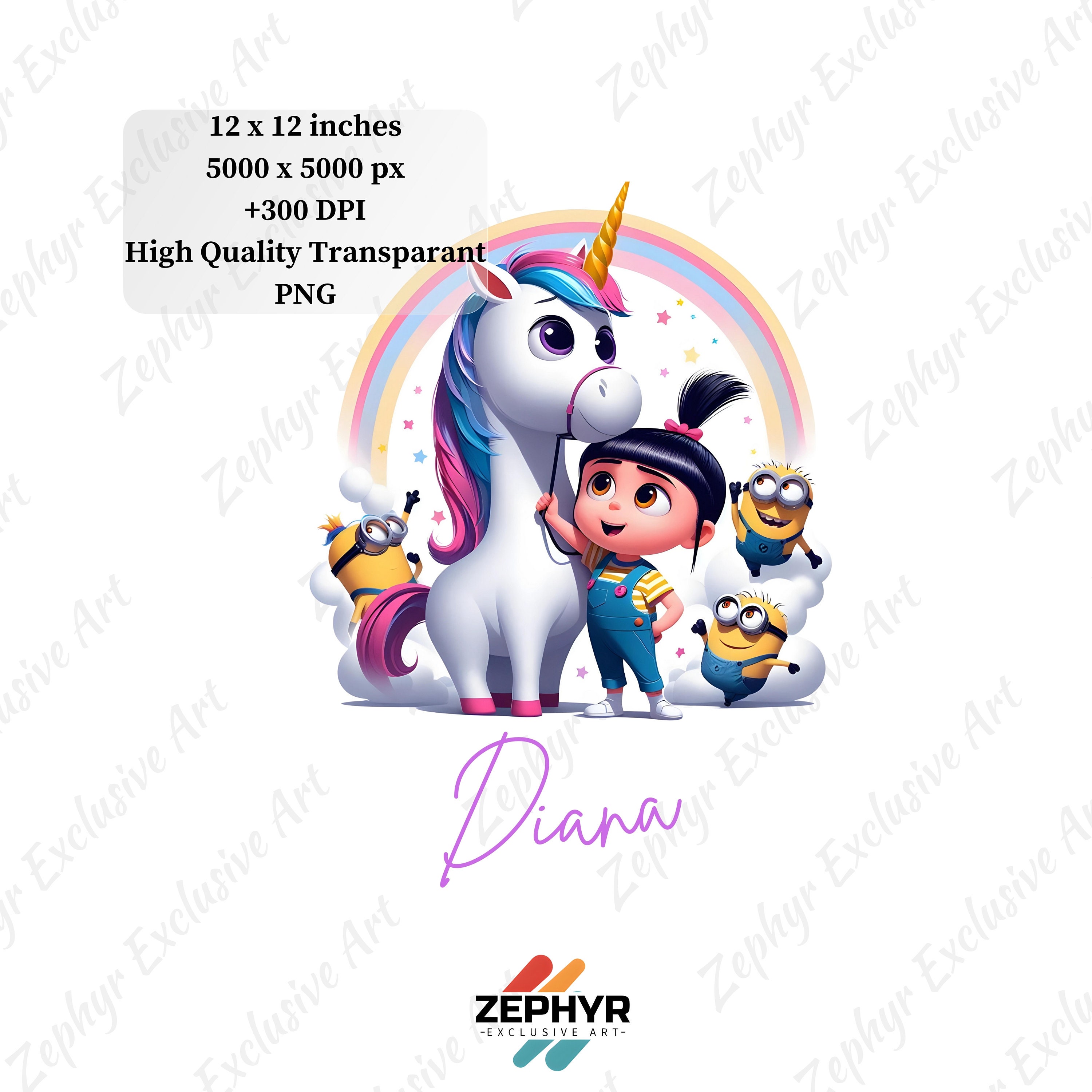 Minions Agnes & Unicorn PNG - Despicable Me Design (digital Download ...
