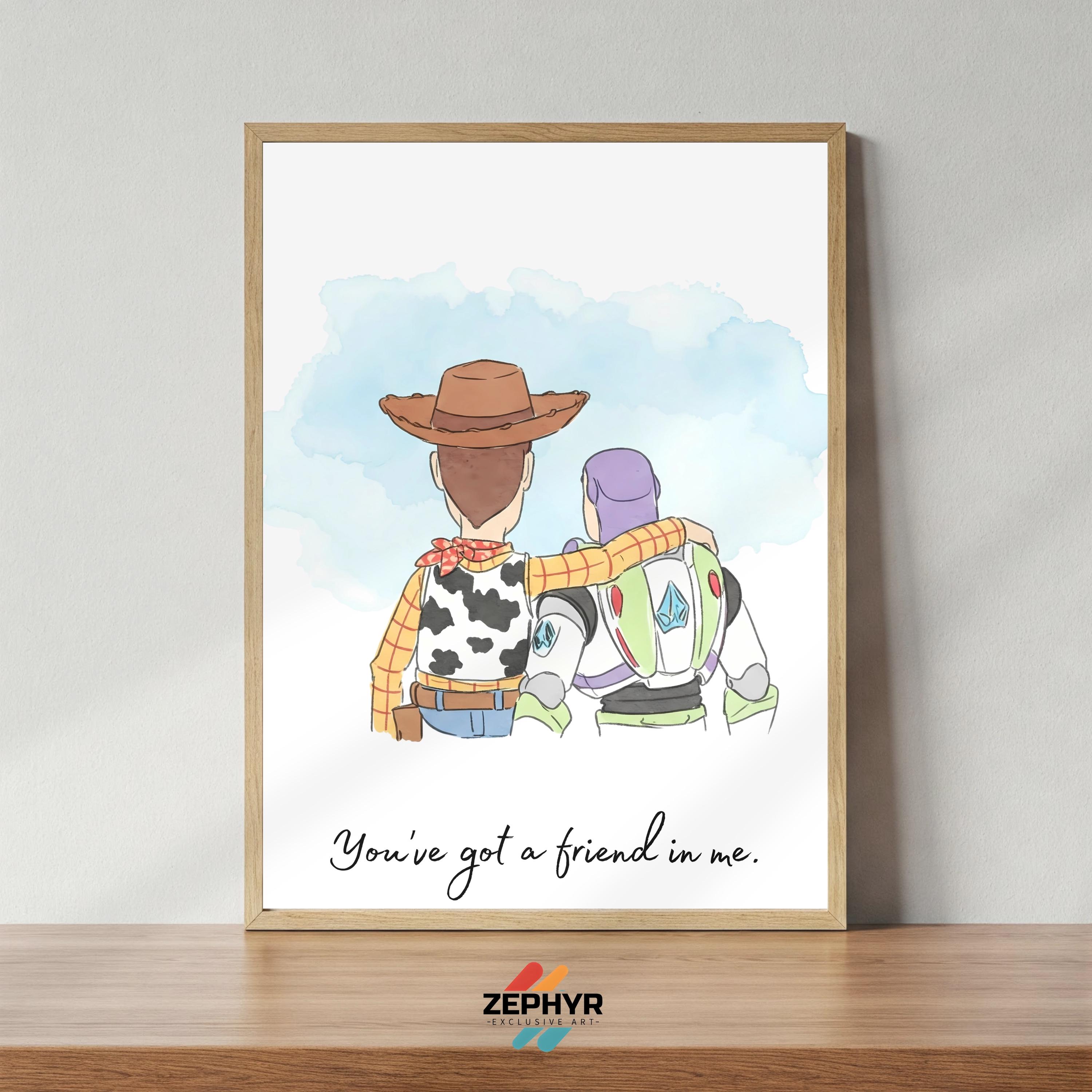 Printable Toy Story Watercolor Kids Room Wall Art, Woody and Buzz ...