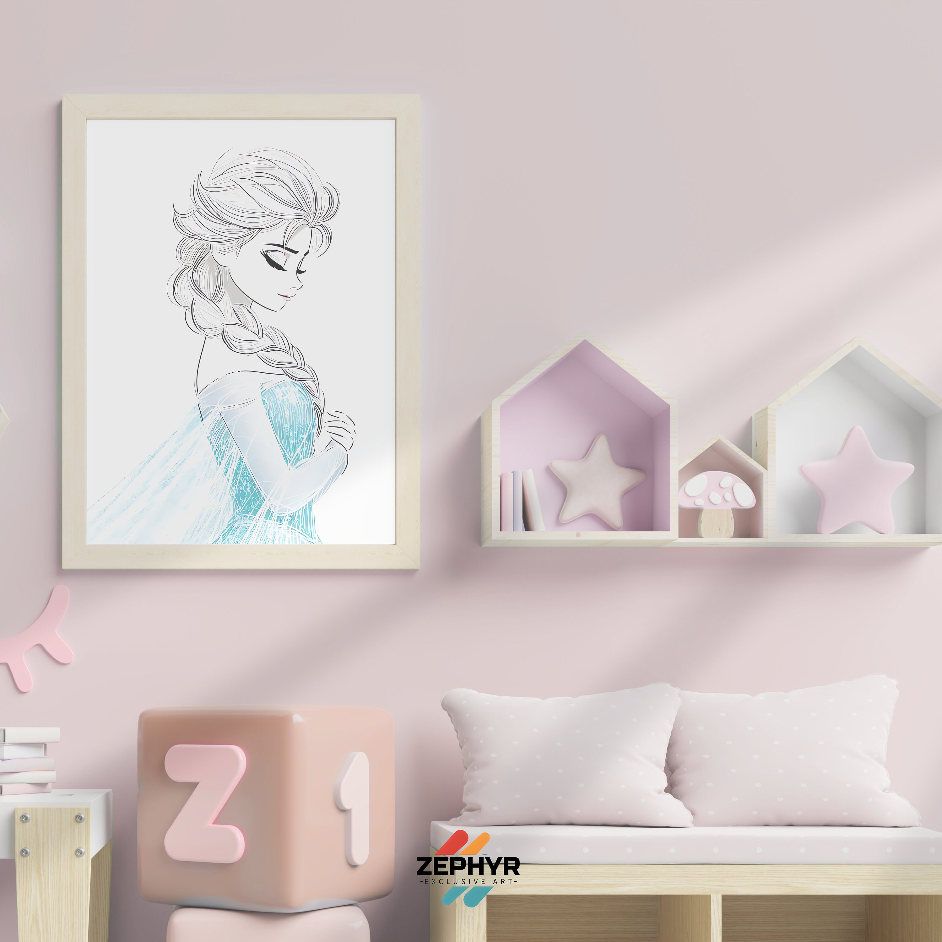 Frozen Nursery Wall Art, Frozen Elsa Poster, Nursery Room Decor, Elsa ...