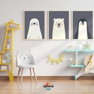 Printable Polar Bear, Seal, Penguin Wall Art, Arctic North Pole ...