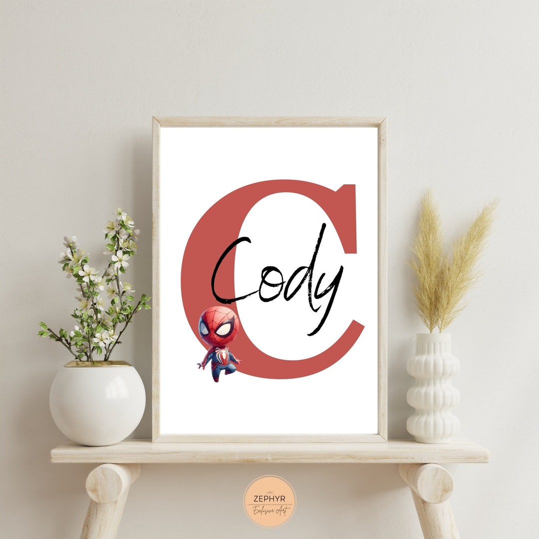 Spiderman Personalised Name Print | Captain America Personalized ...