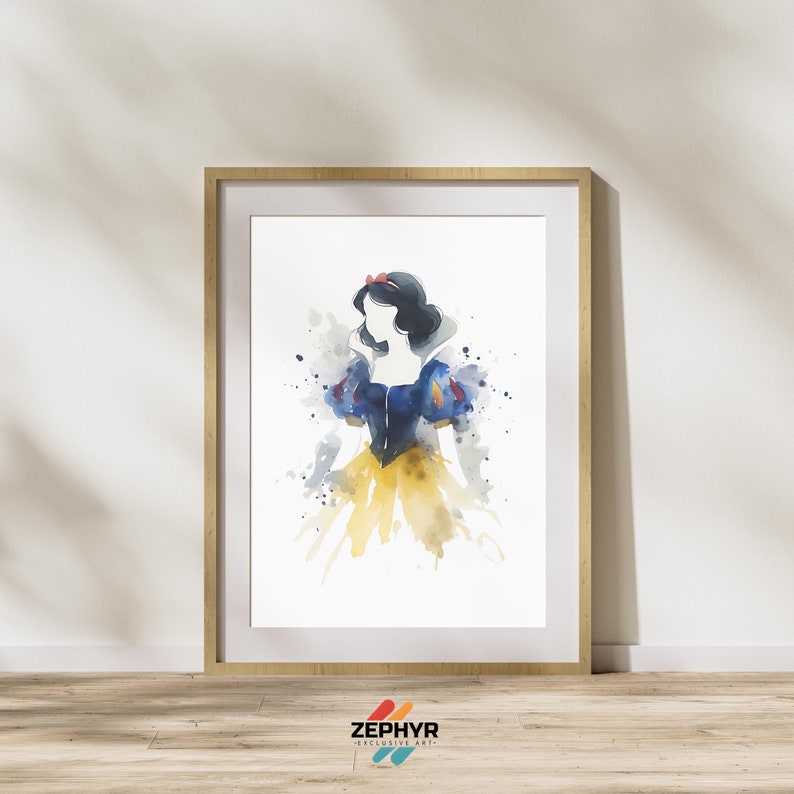 Snow White Watercolor Nursery Wall Art, Snow White Watercolor Poster ...