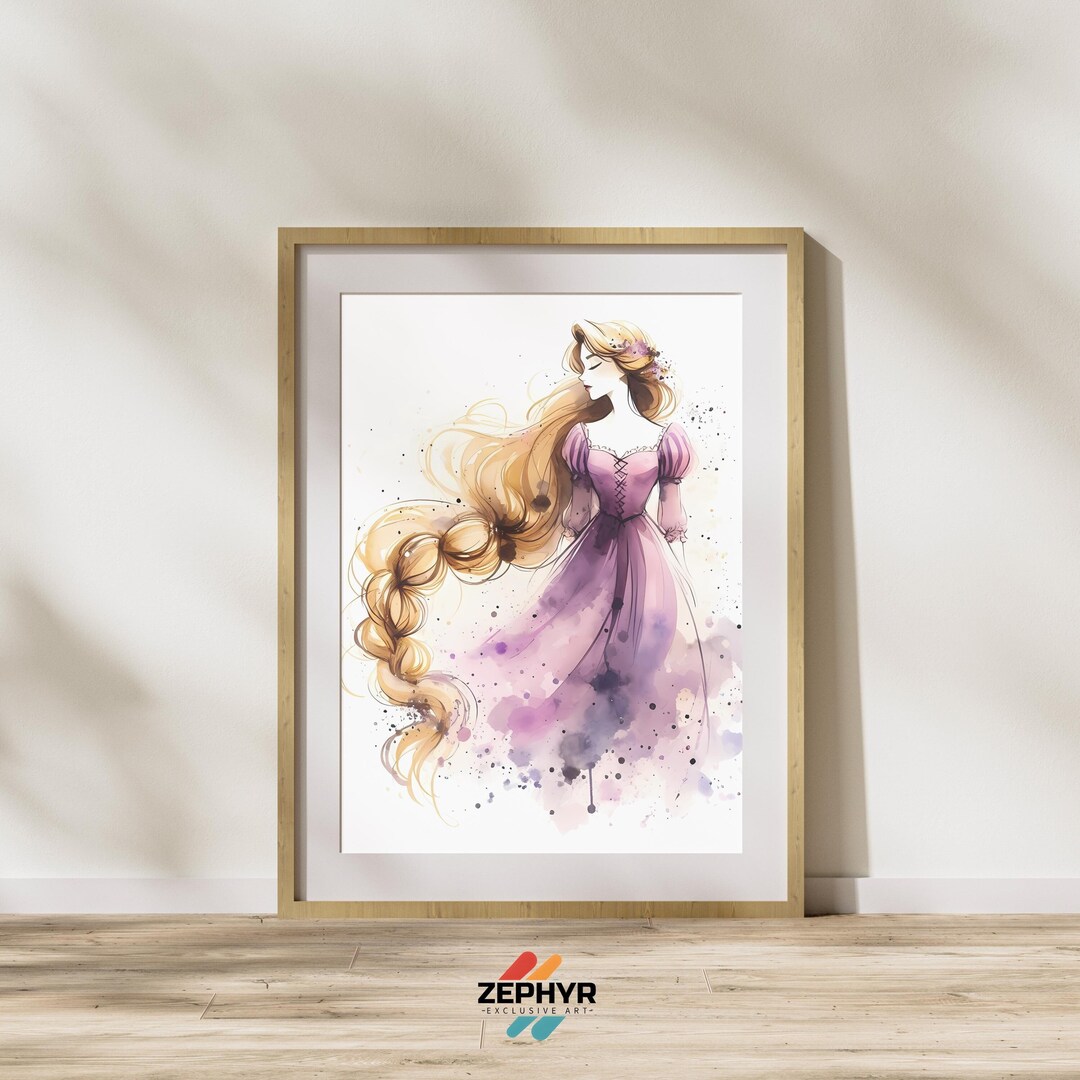 Rapunzel Watercolor Print: Tangled Nursery Decor (digital Download) - Etsy