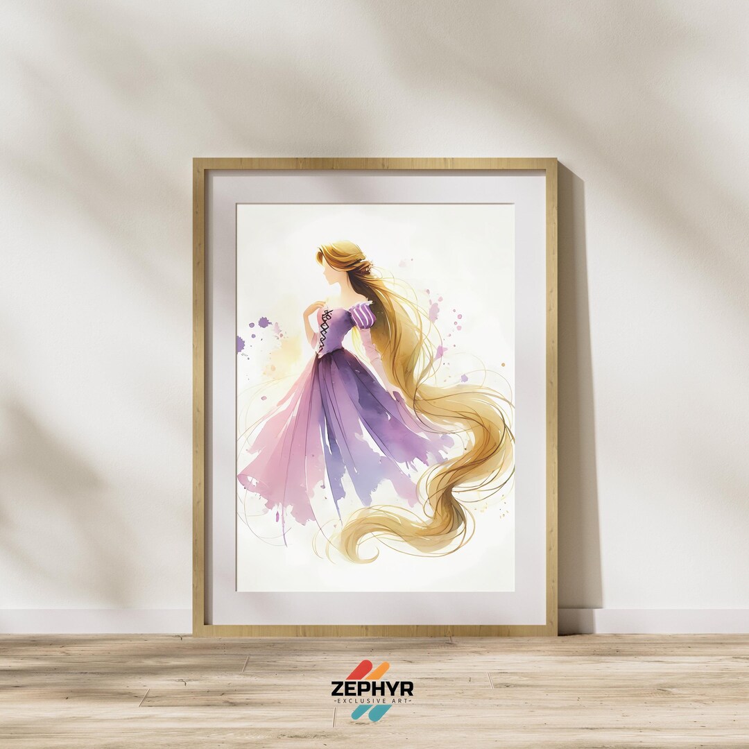 Rapunzel Watercolor Print: Tangled Nursery Decor (digital Download) - Etsy