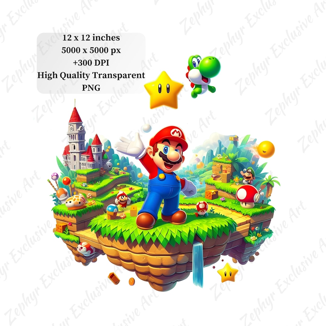 Super Mario 5 PNG Super Mario Watercolor Splash PNG Super Mario ...
