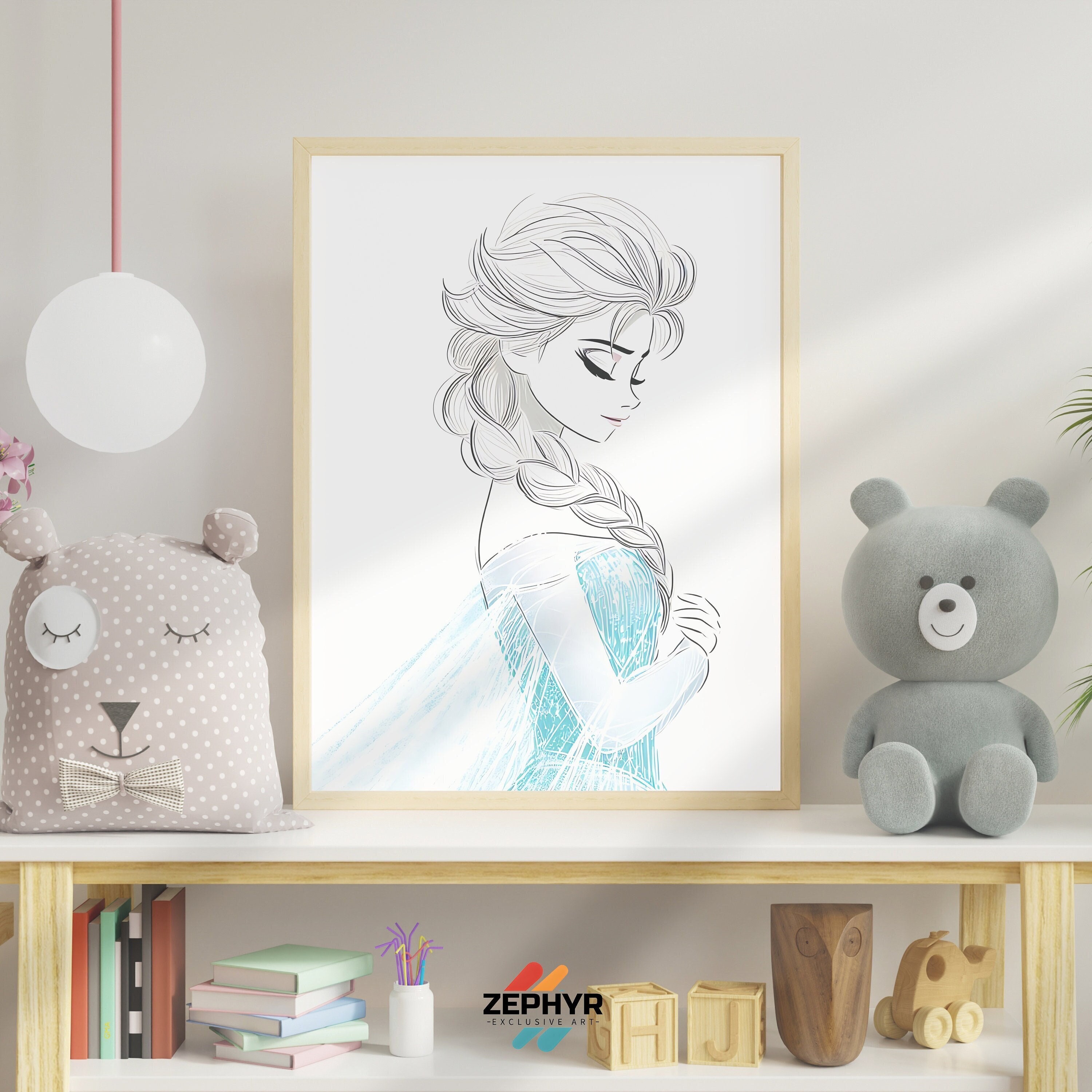 Frozen Nursery Wall Art, Frozen Elsa Poster, Nursery Room Decor, Elsa ...