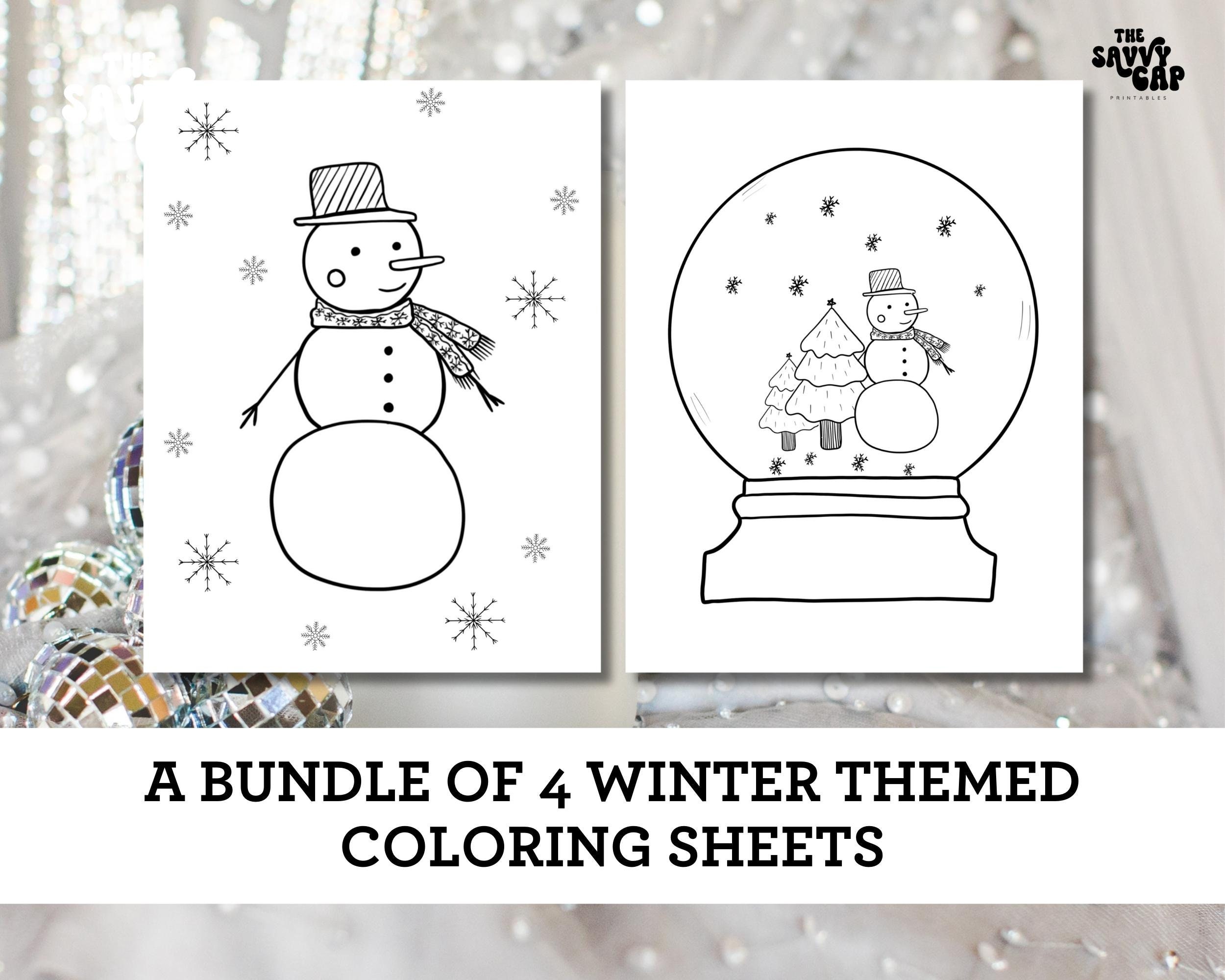 Winter Themed Coloring Pages • Printable Coloring Pages • Preschool ...