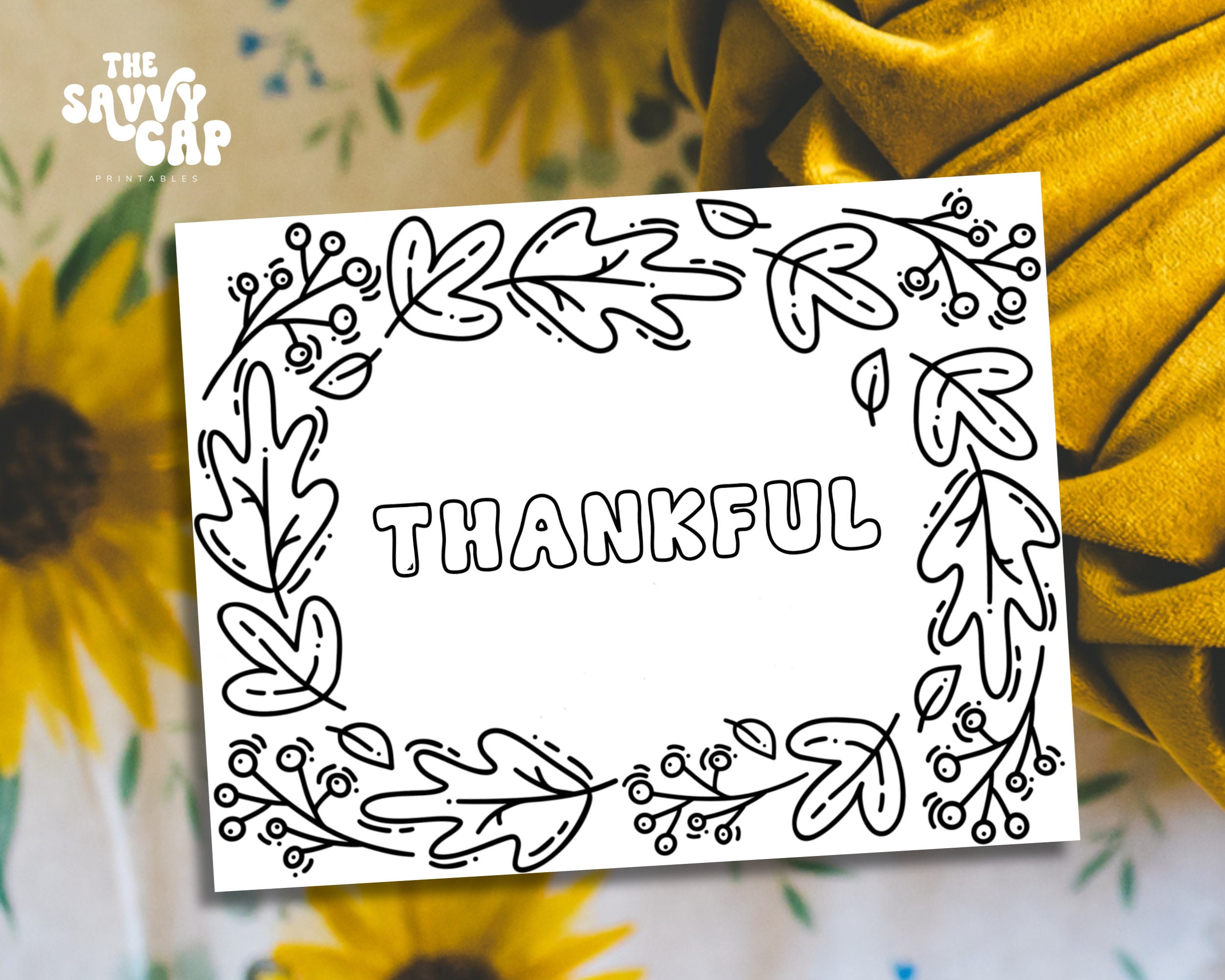 Thankful Coloring Page for Kids: Thanksgiving Gratitude Activity (PDF ...