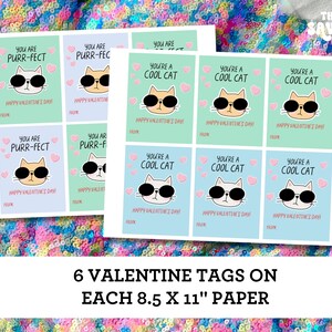Printable Cool Cat Valentine's Day Cards (instant Download) - Etsy