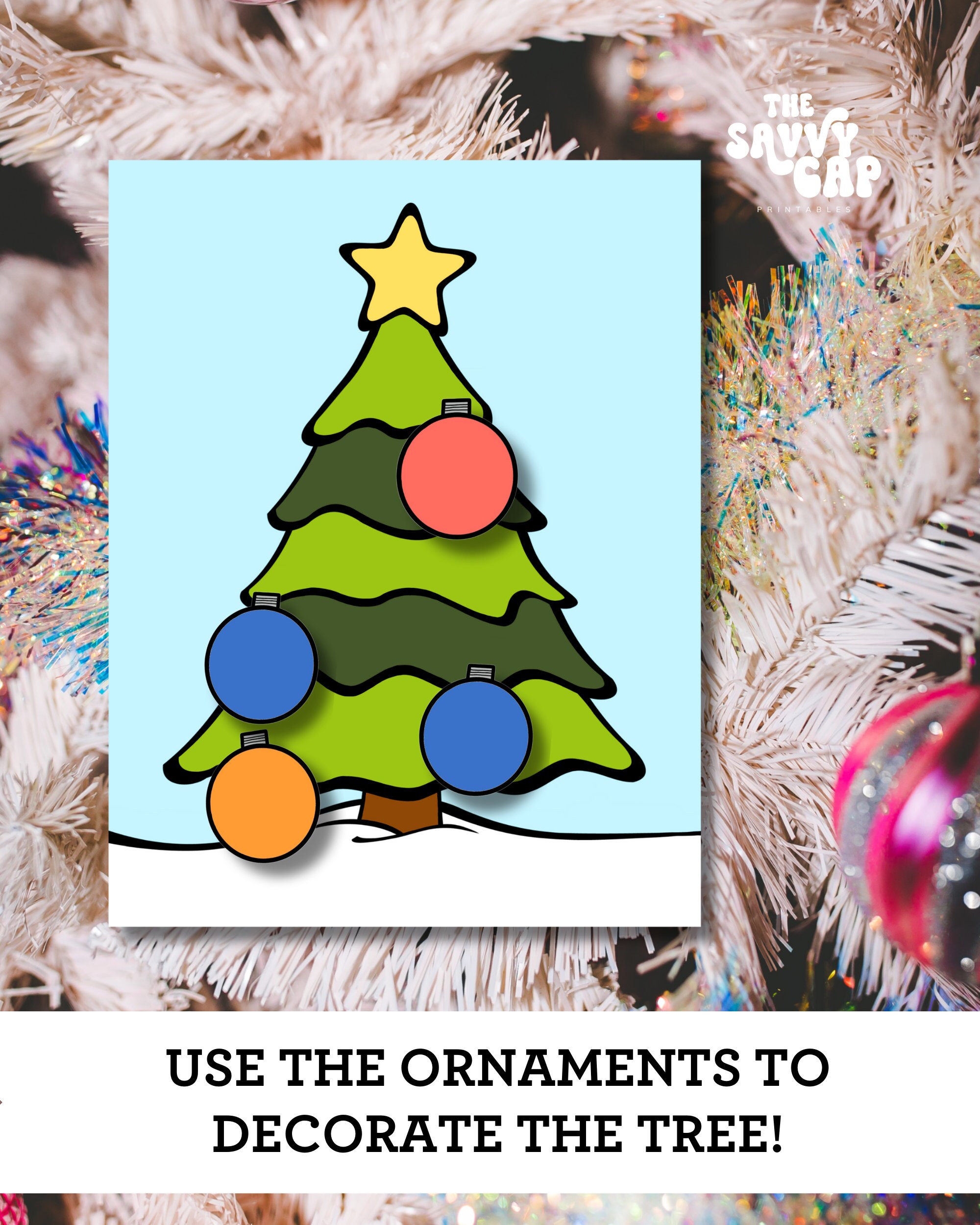 Printable Christmas Tree Activity: Decorate the Tree Game (instant ...