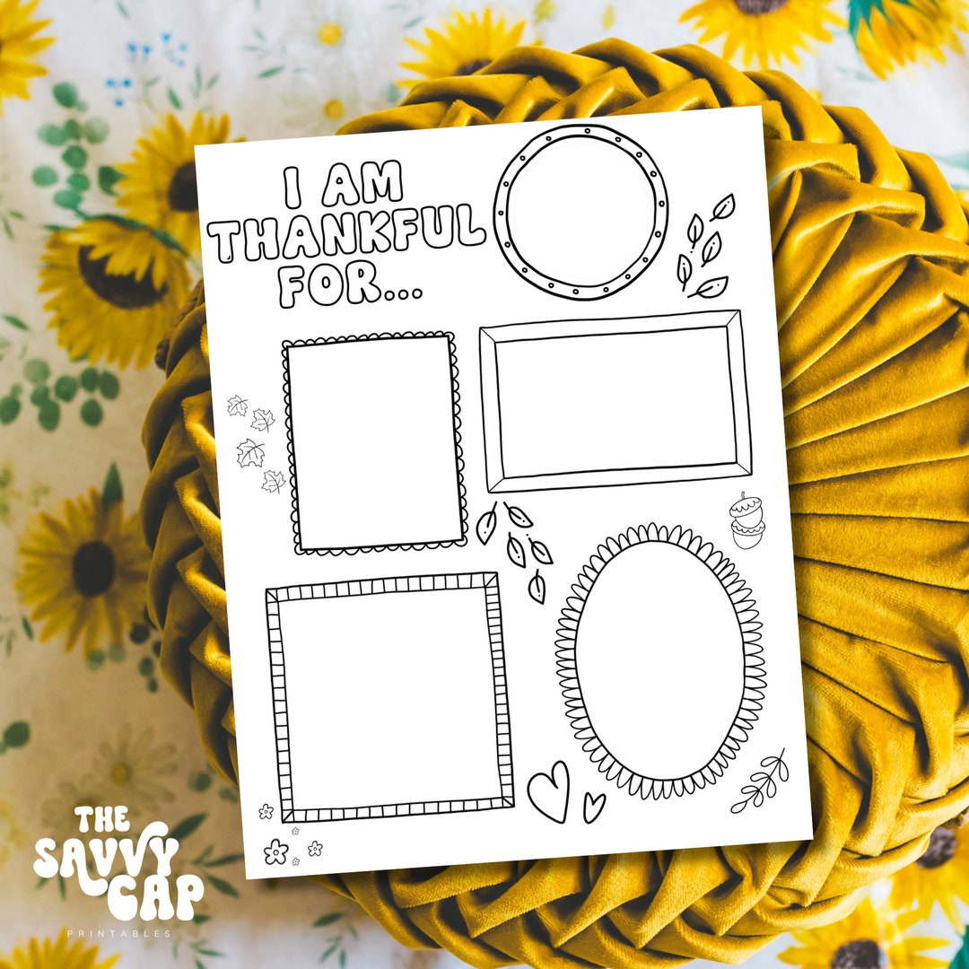 Thankful Coloring Page for Kids Childrens Gratitude Printable Activity ...