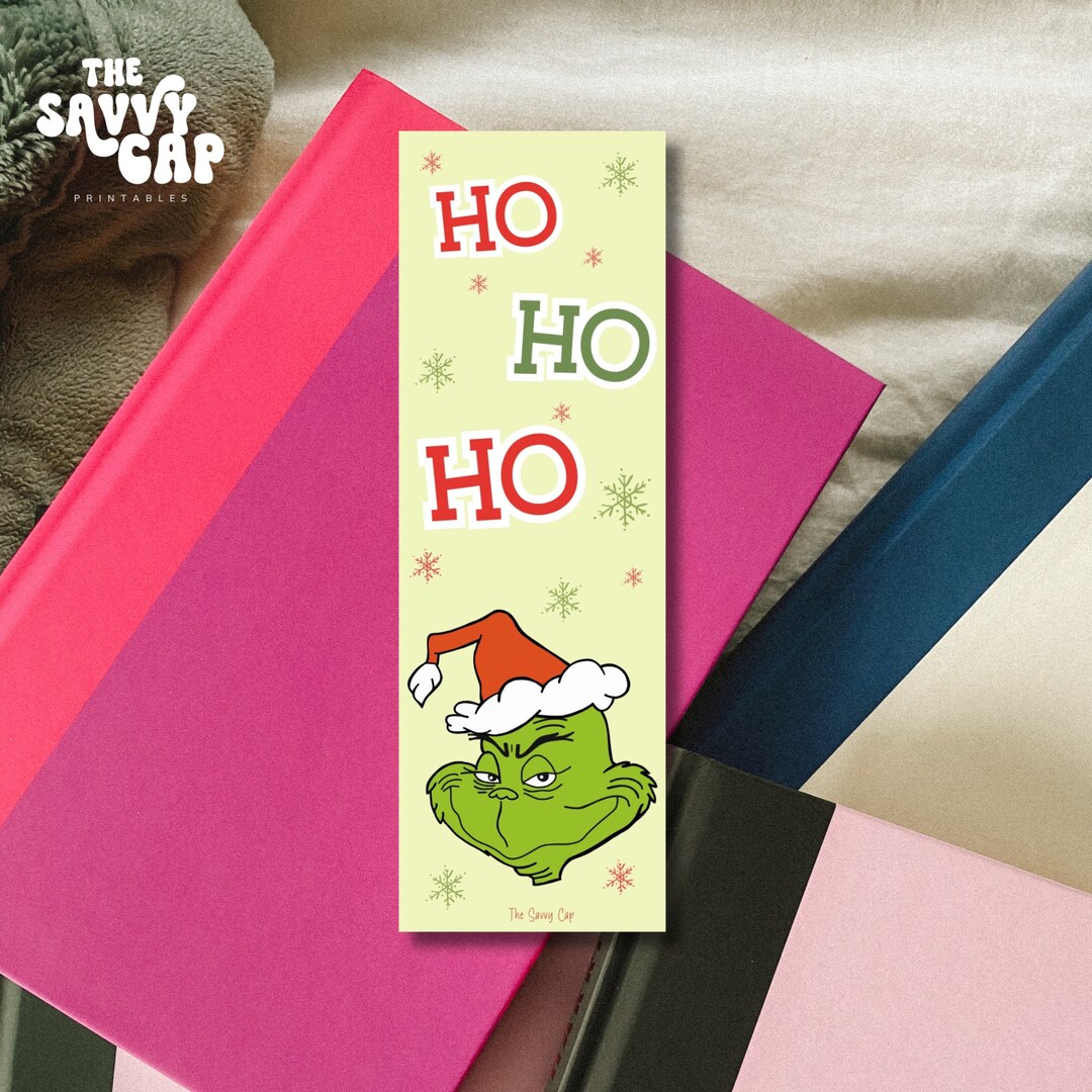 Grinch Christmas Bookmark: Holiday Stocking Stuffer (printable PDF) - Etsy