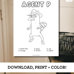 Phineas & Ferb Inspired Color by Numbers • Printable Coloring Sheets ...