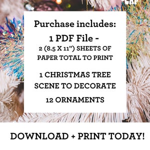 Printable Christmas Tree Activity: Decorate the Tree Game (instant ...