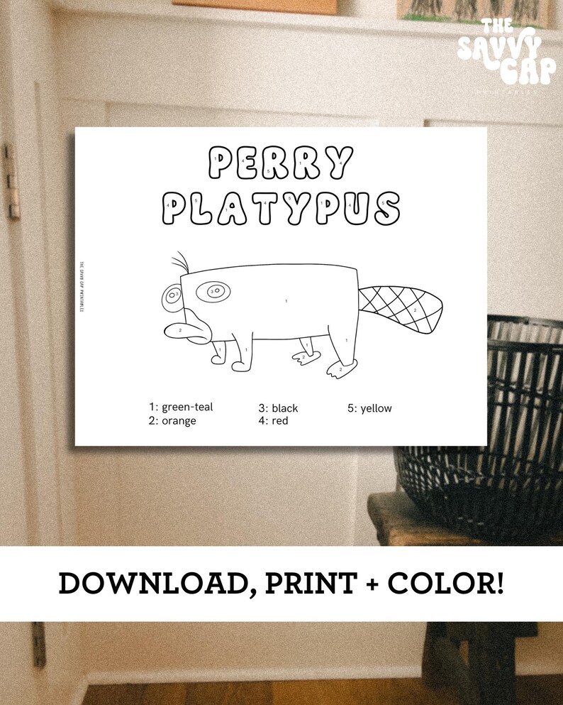 Phineas & Ferb Inspired Color by Numbers Printable Coloring Sheets ...