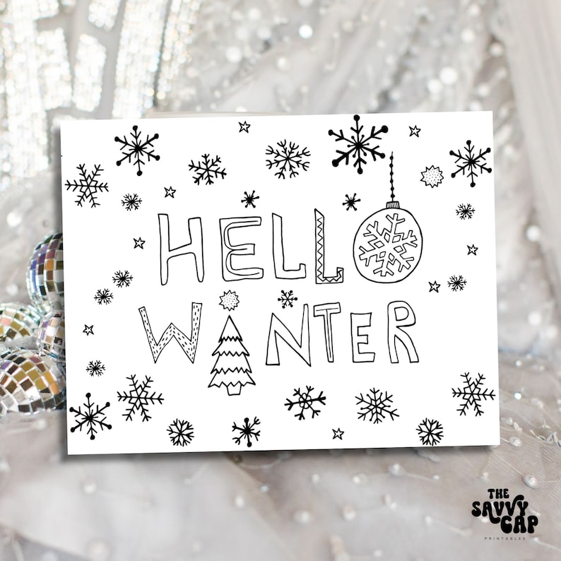 Winter Themed Coloring Pages • Printable Coloring Pages • Preschool ...