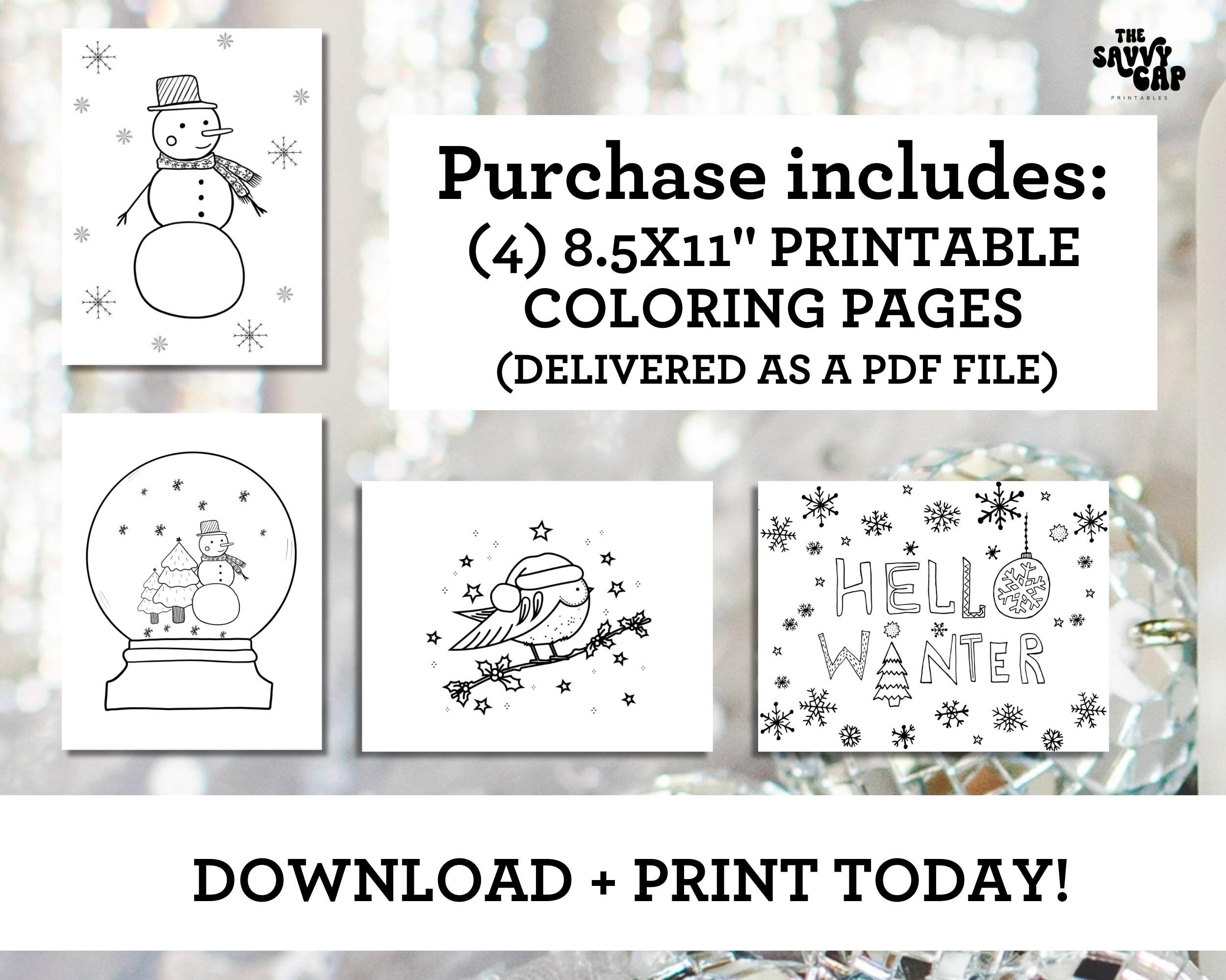Winter Themed Coloring Pages • Printable Coloring Pages • Preschool ...