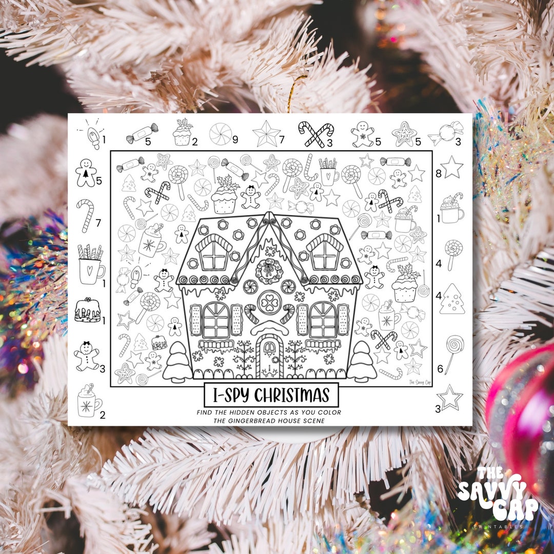 I-spy Christmas Coloring Sheet • Printable Christmas Activity ...