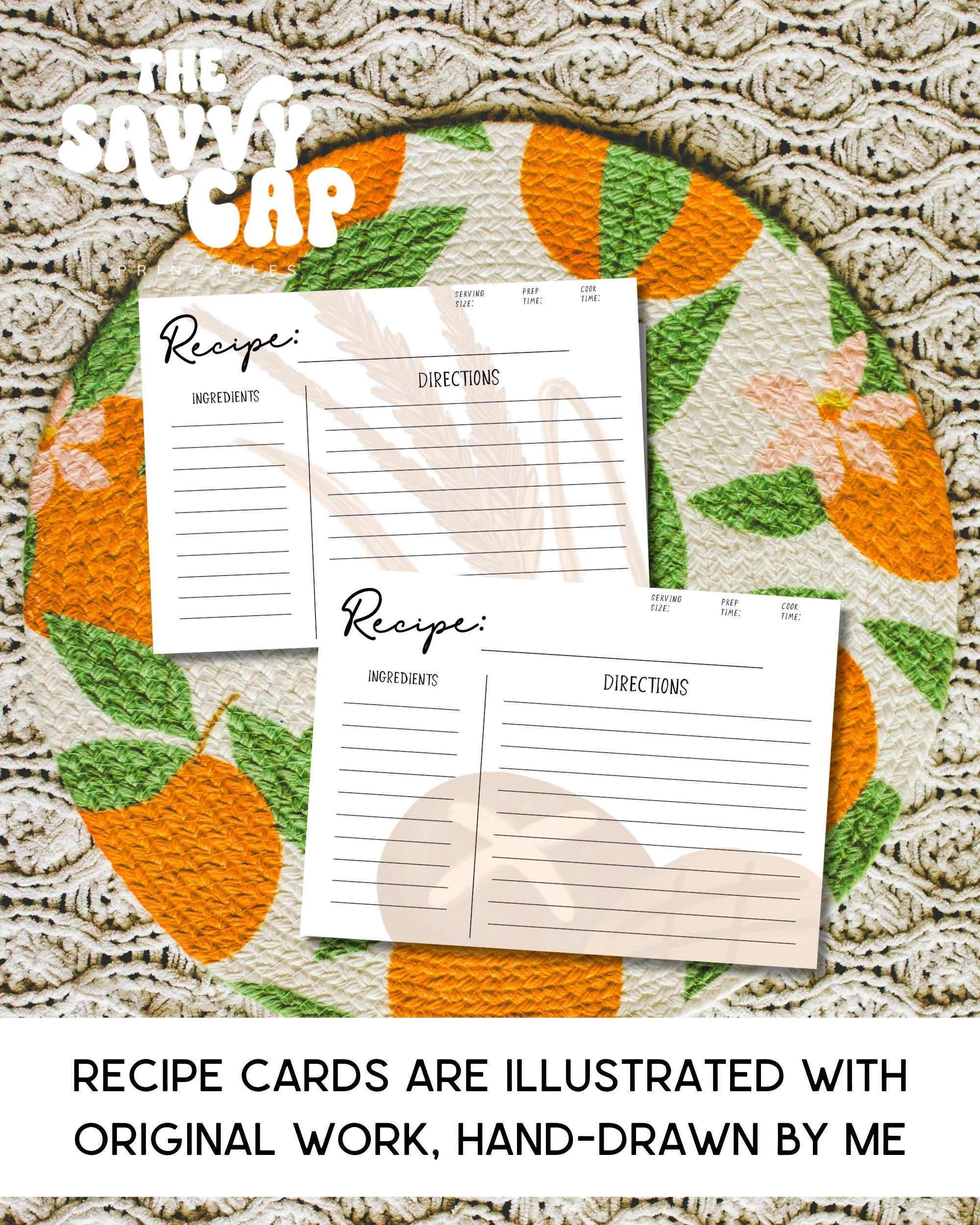 PRINTABLE Bread Recipe Cards • Blank Design • Instant Download • 4x6 ...