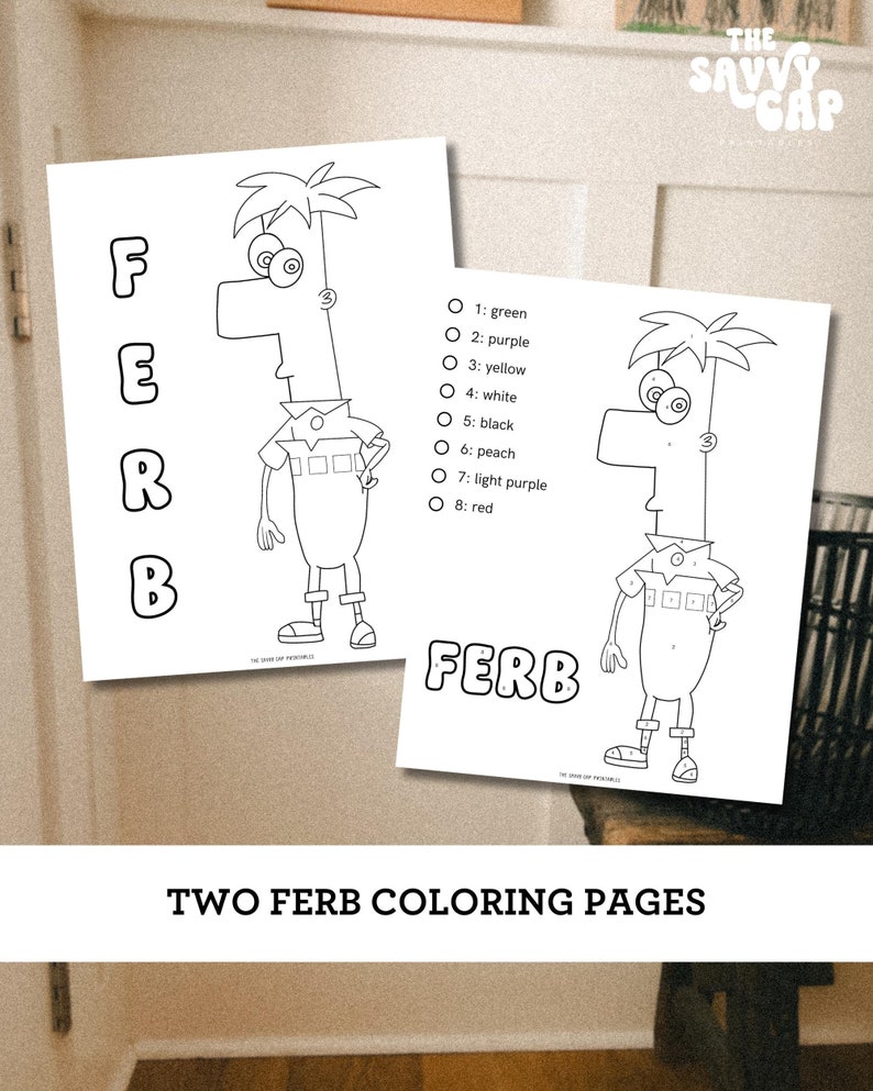Phineas & Ferb Inspired Color by Numbers • Printable Coloring Sheets ...