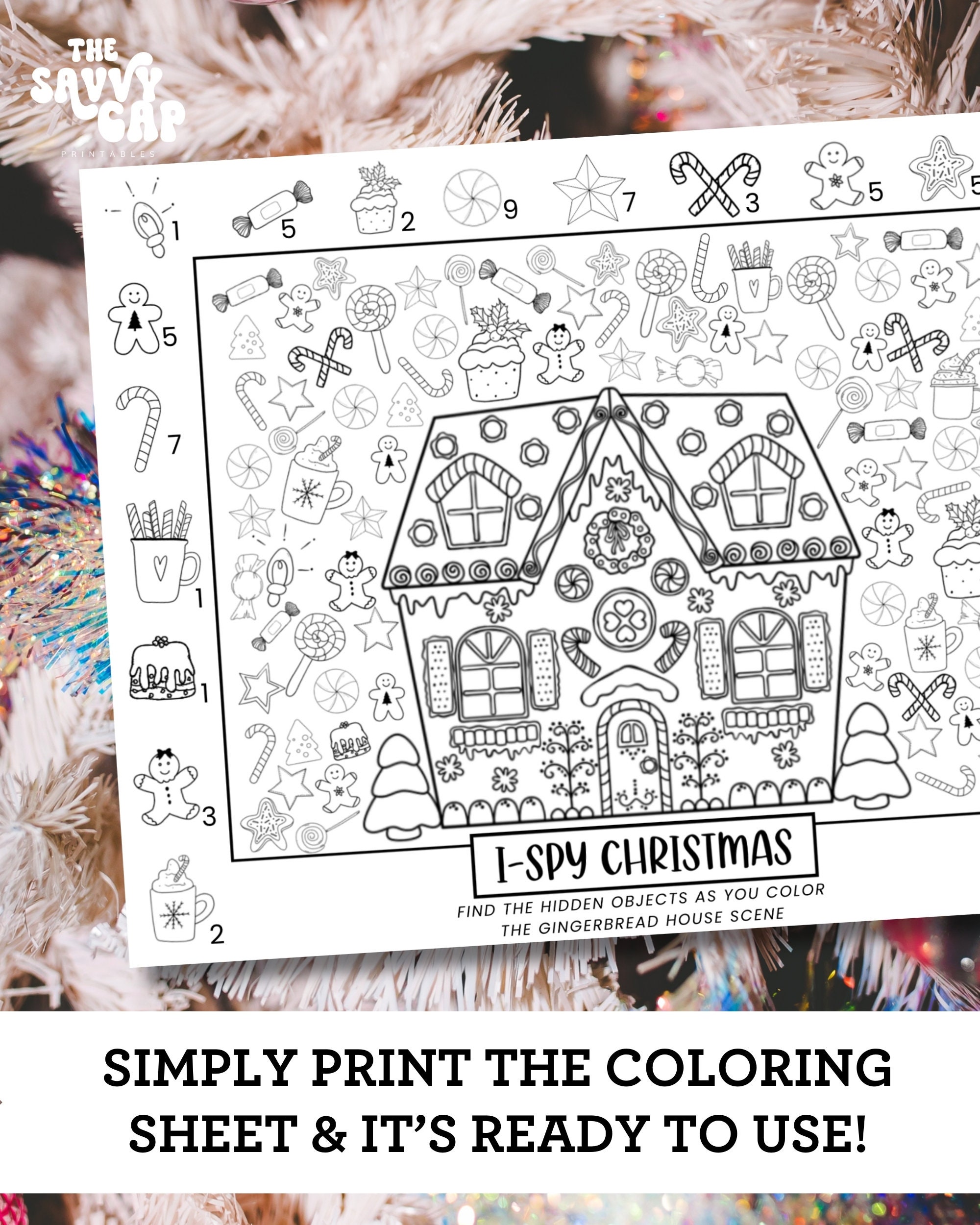 I-spy Christmas Coloring Sheet • Printable Christmas Activity ...