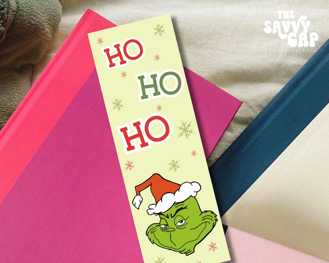 Grinch Christmas Bookmark: Holiday Stocking Stuffer (printable PDF) - Etsy