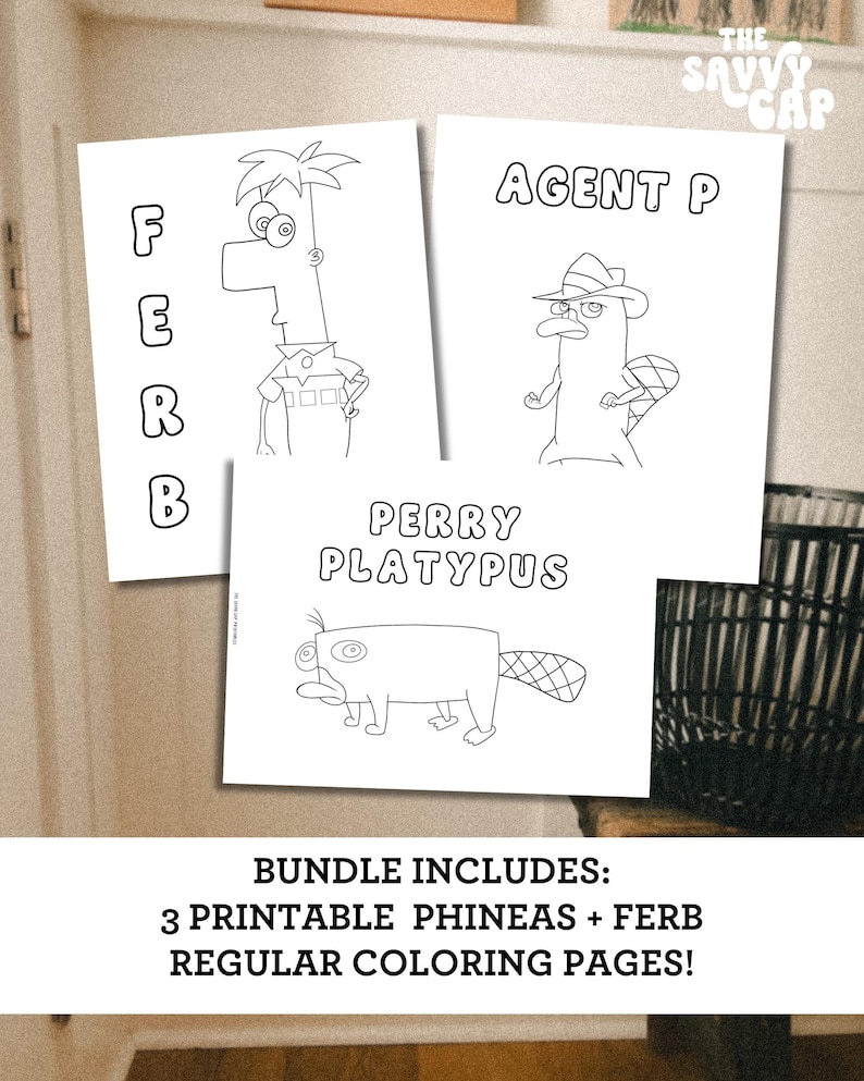 Phineas & Ferb Inspired Color by Numbers • Printable Coloring Sheets ...