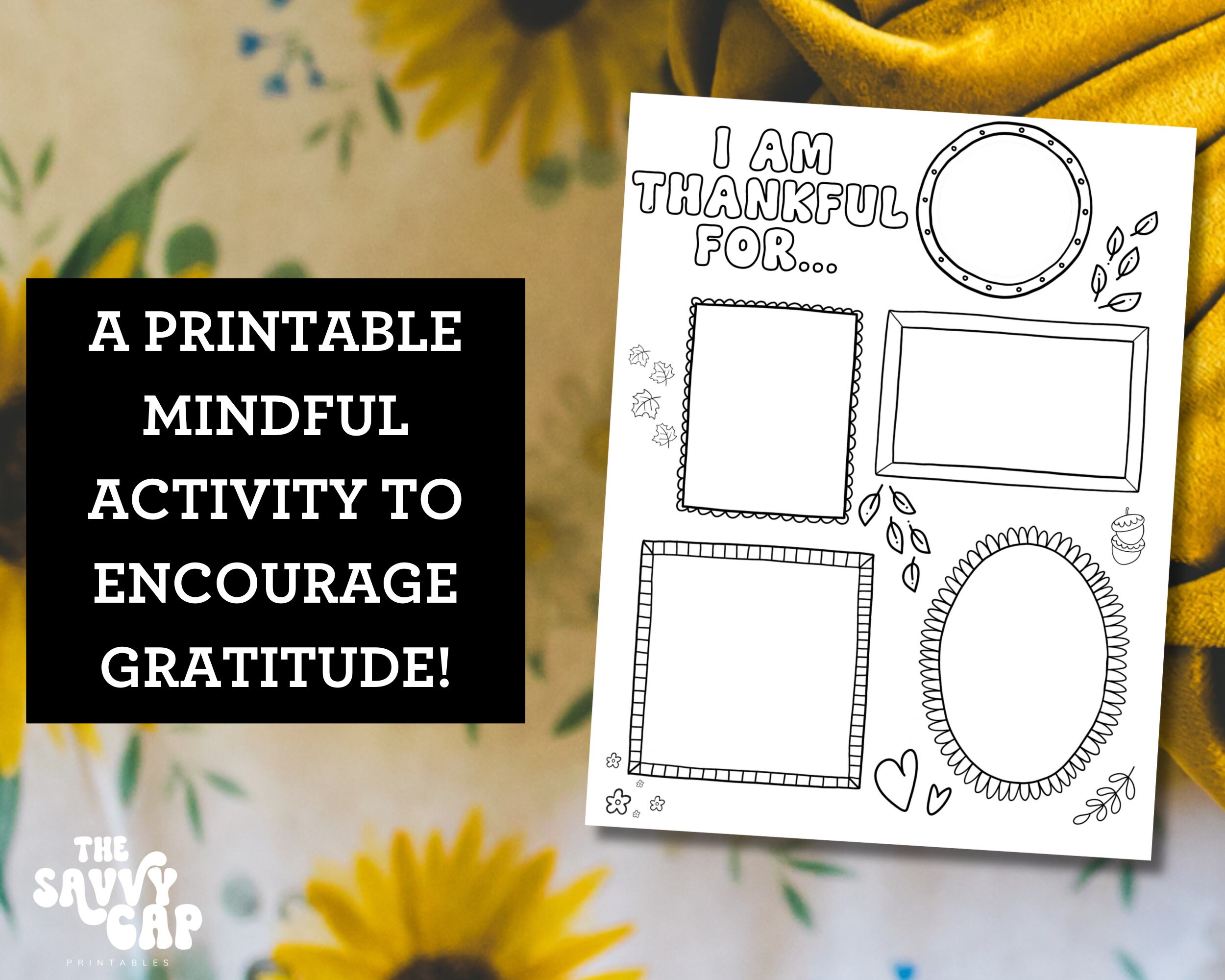 Thankful Coloring Page for Kids: Thanksgiving Gratitude Activity (PDF ...