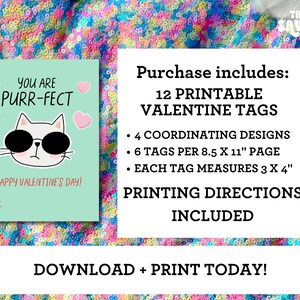 Printable Cool Cat Valentine's Day Cards (instant Download) - Etsy