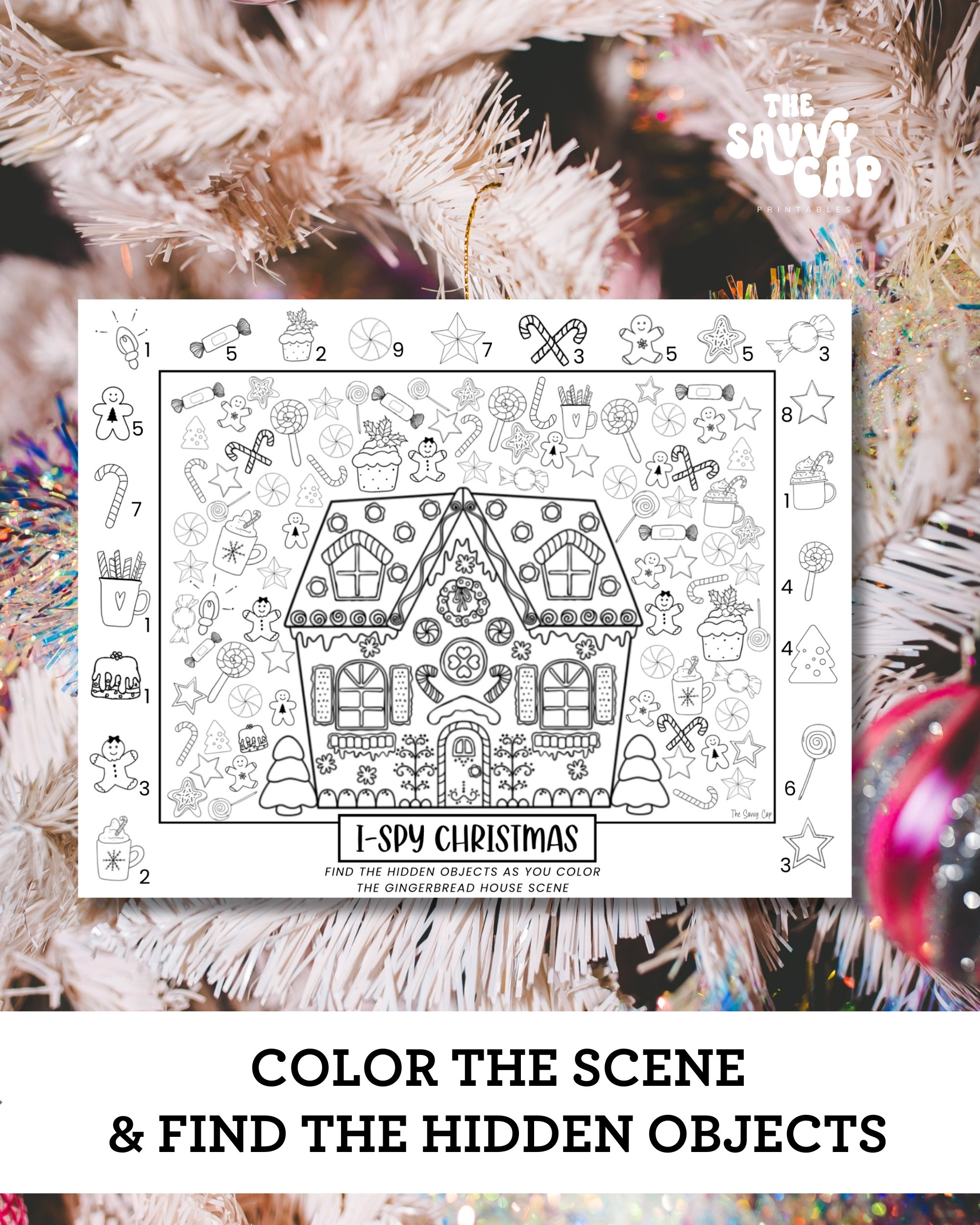 I-spy Christmas Coloring Sheet • Printable Christmas Activity ...