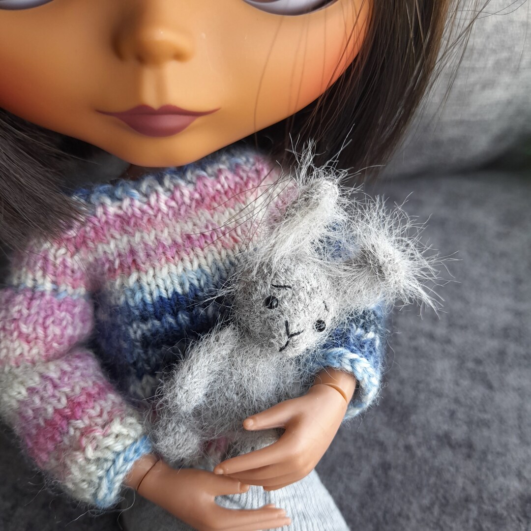 Mini Stuffed Animals Fluffy Grey Bunny Rabbit. Micro Furry Bunny. Doll ...