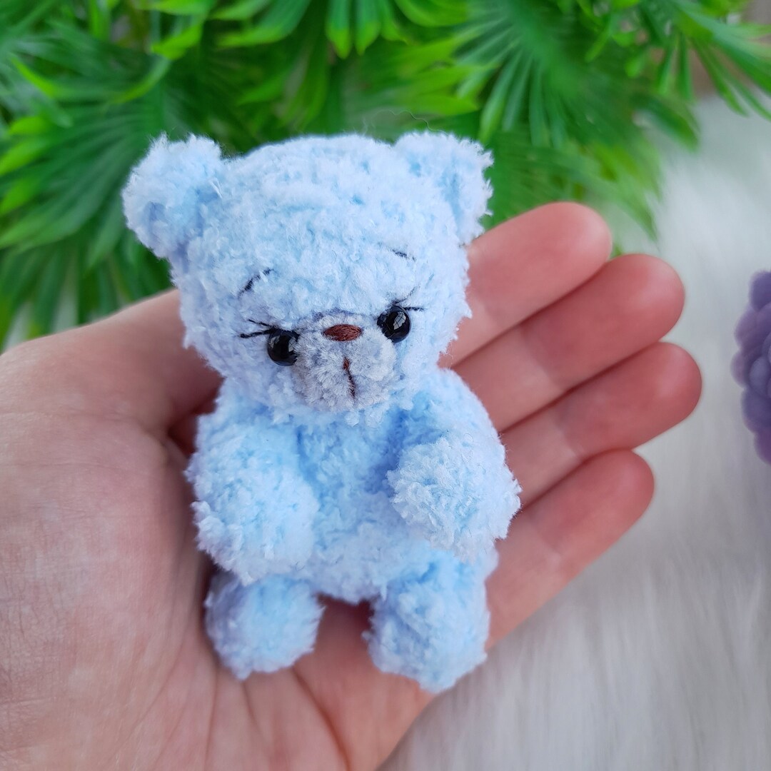 Pocket Soft Blue Teddy Bear Little Fluffy Bear Doll Plush Pet Friend ...