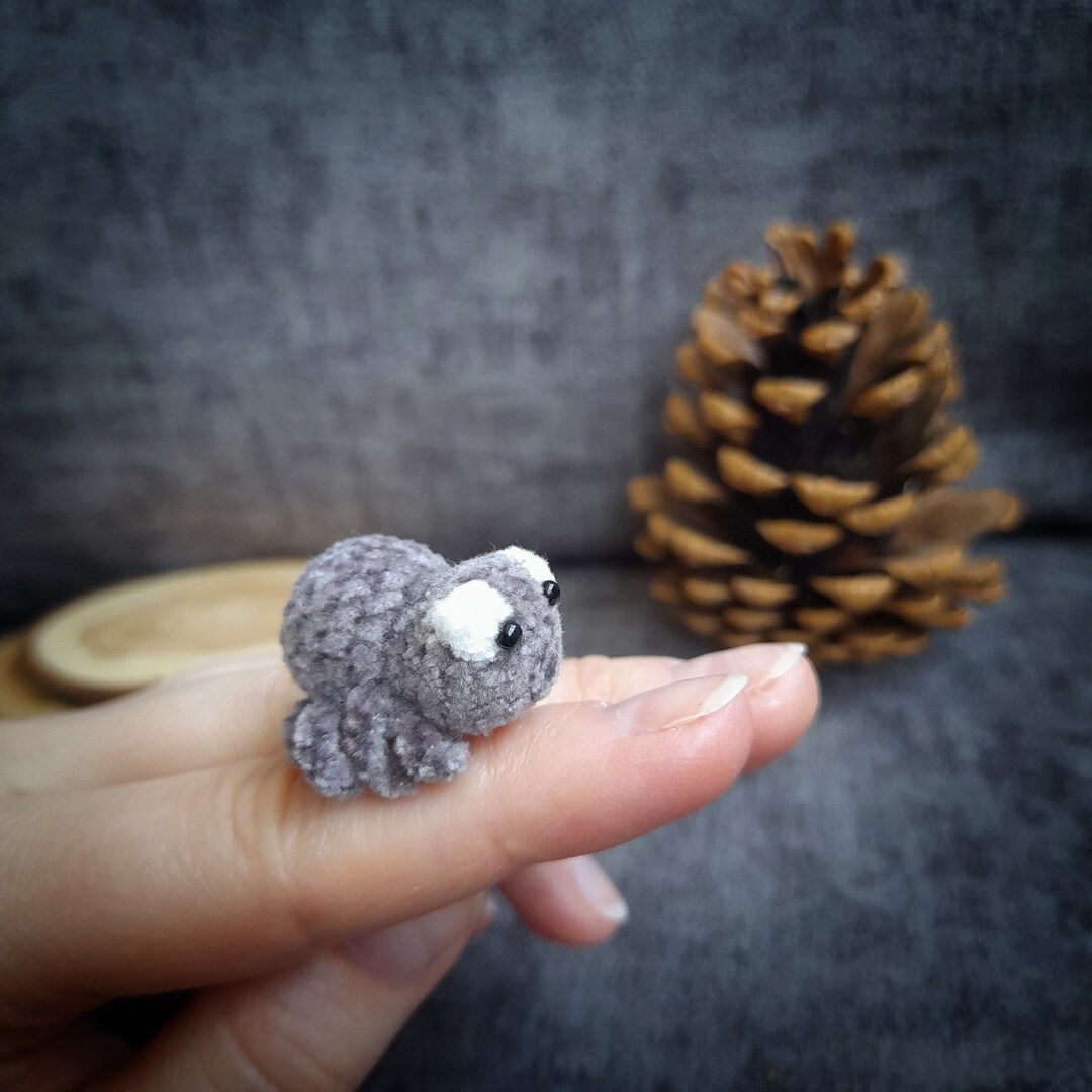 Mini Plush Stuffed Cute Grey Spider 1 Inch. Pocket Plush Pet. Tiny ...