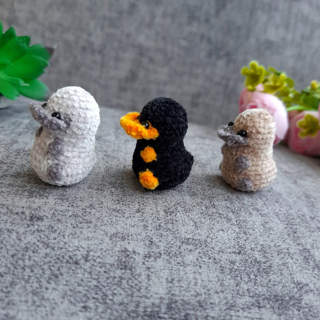 Miniature Plush 1.3 Inches Platypus. Little Platypus Amigurumi Toy ...