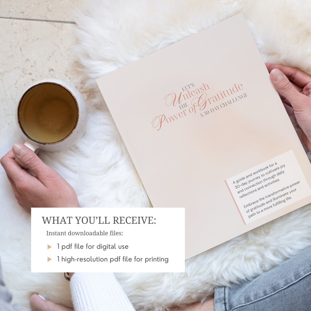 30-day Gratitude Challenge Workbook for Women | Digital and Printable ...