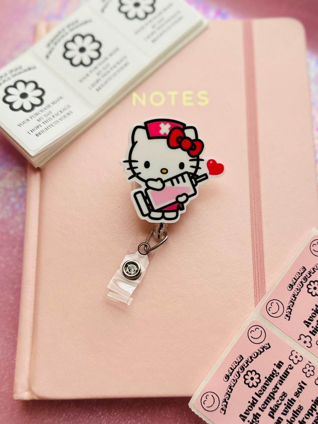 HK Kitty Badge Reel, Badge Reel for Nurse, HK Badge Reel, Teacher Badge ...