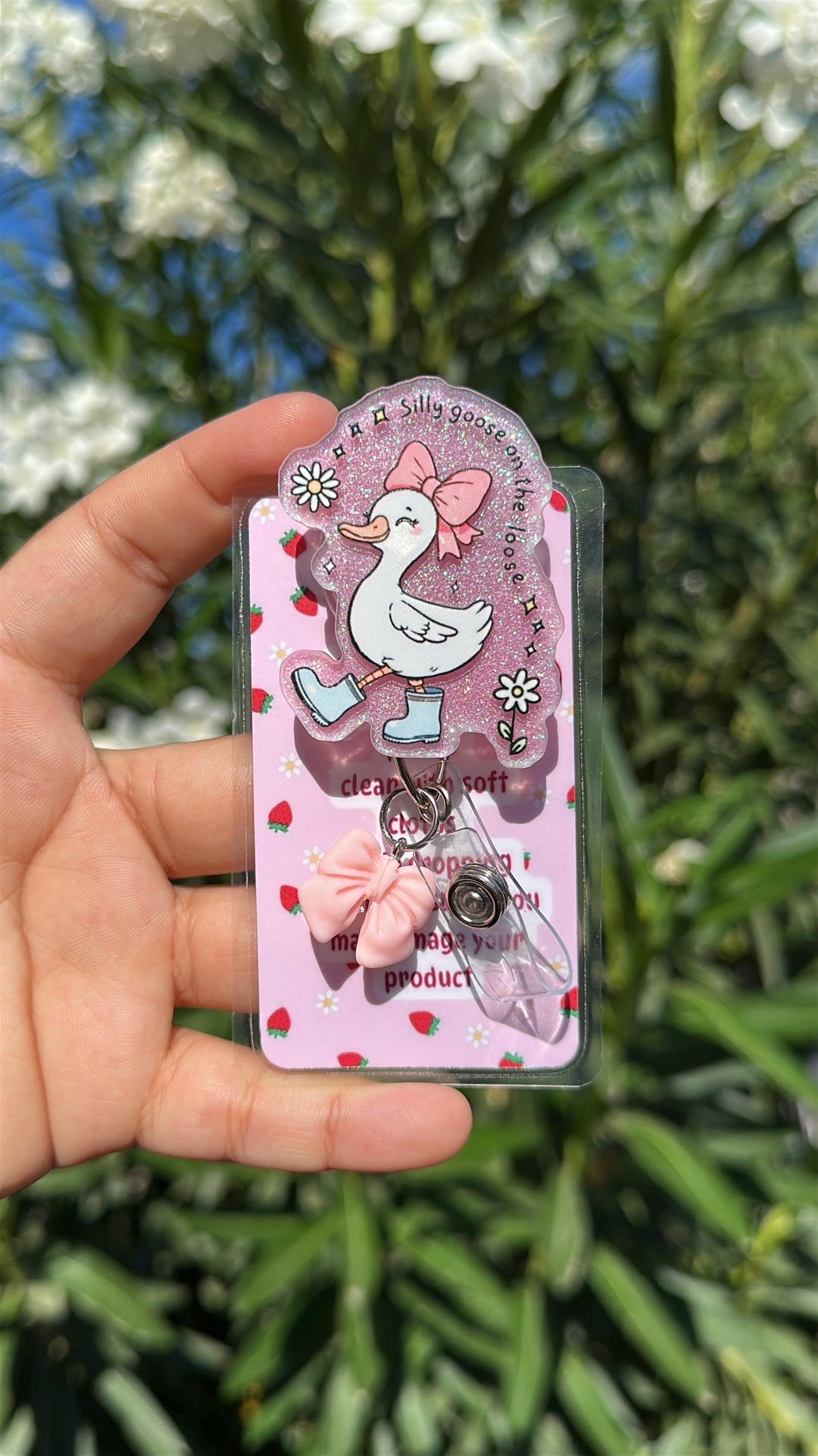 Coquette / Silly Goose Badge Reel Retractable ID Badge Reel Nurse ...