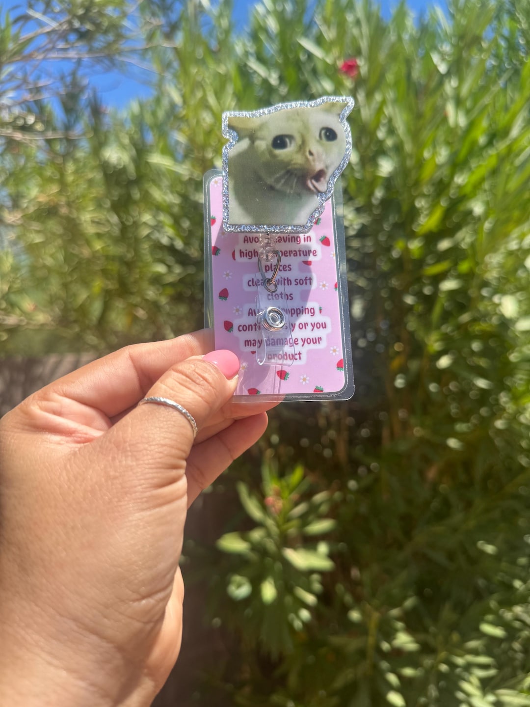 Sad Cat Meme Badge Reel/nurse Badge Reels / Latino Badge Reel/ Badge ...