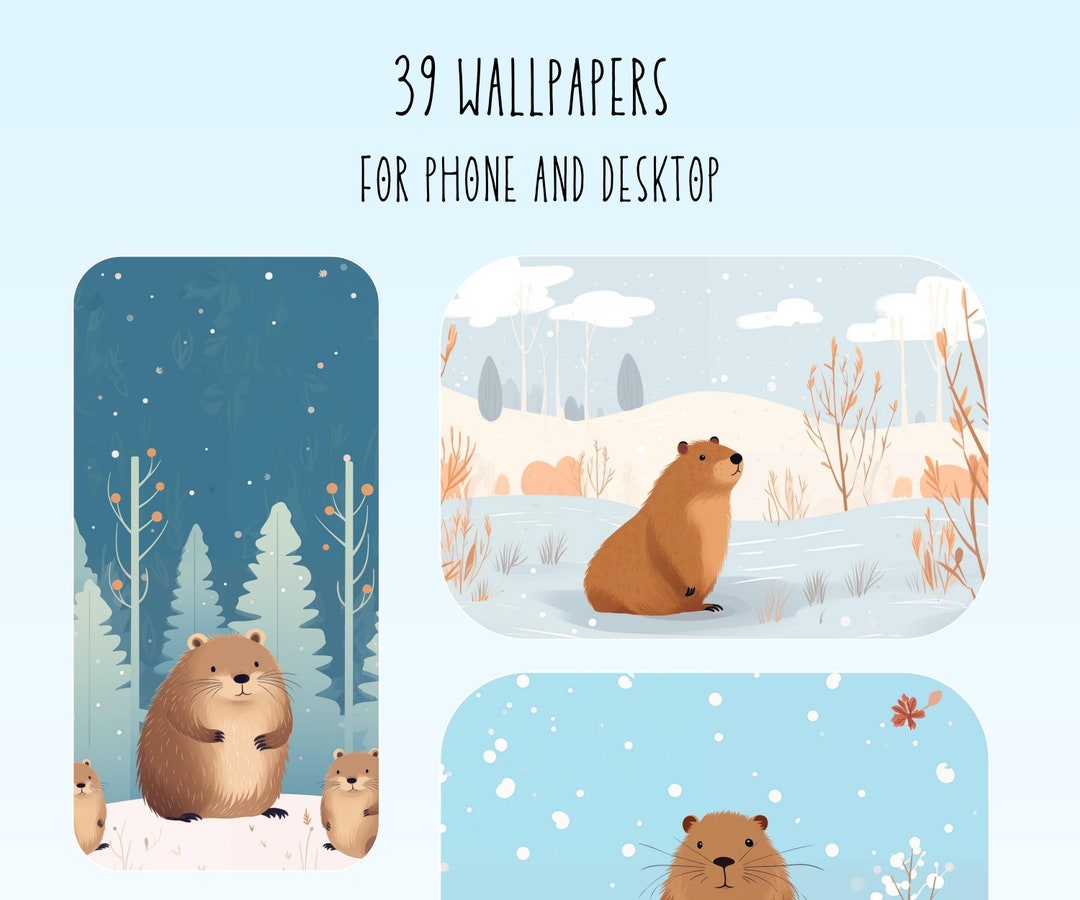 Capybara Cute Christmas Wallpaper Kawaii Winter Desktop 4K Christmas ...