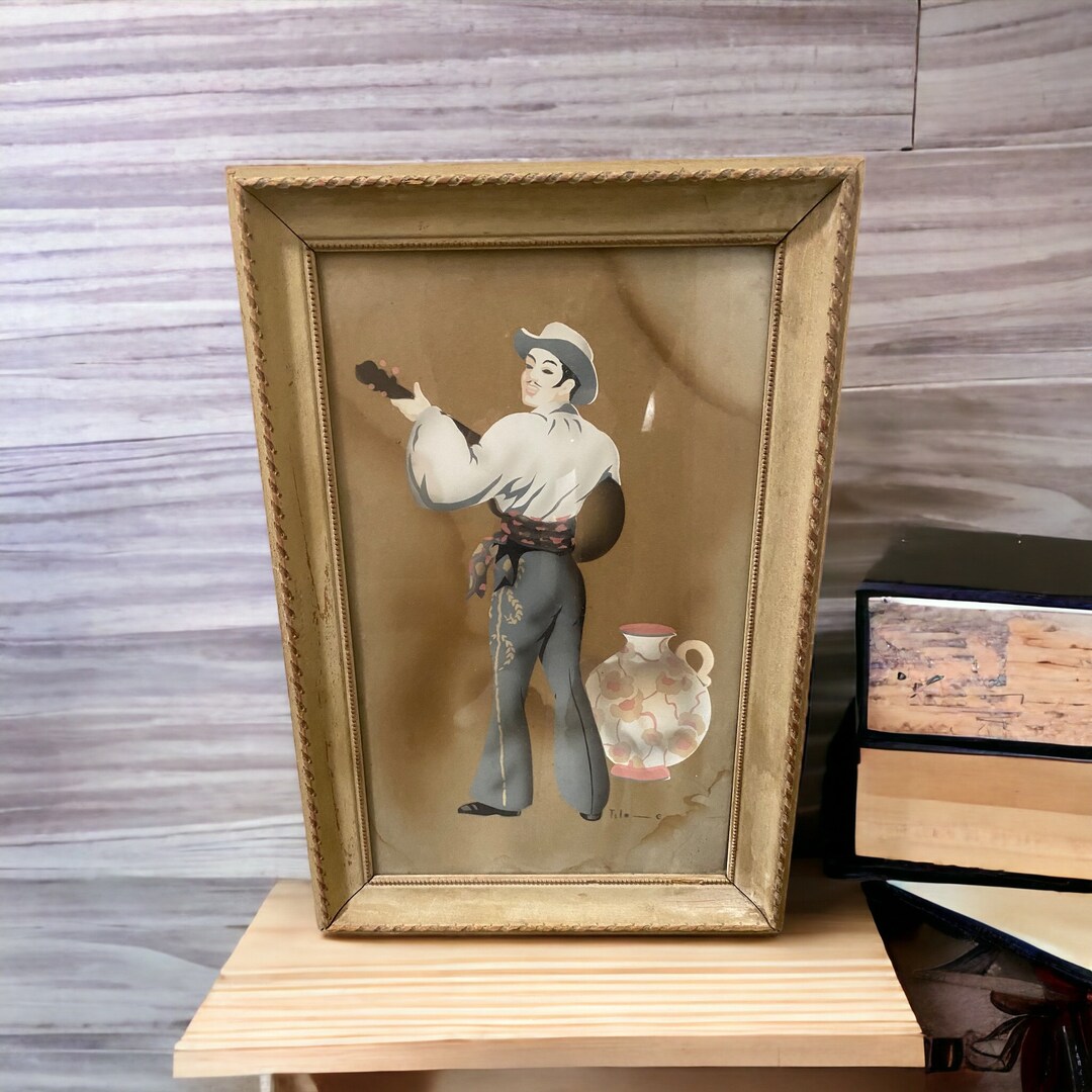 George Telo 1940s Set of Lithograph Latin Man Signed Original - Etsy