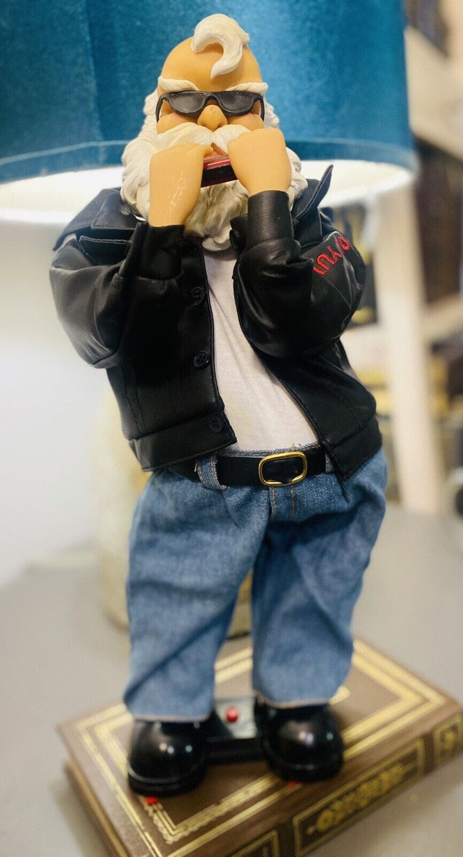 Harmonica Playing Santa Holiday Time Dept 18 Animated Christmas Works ...