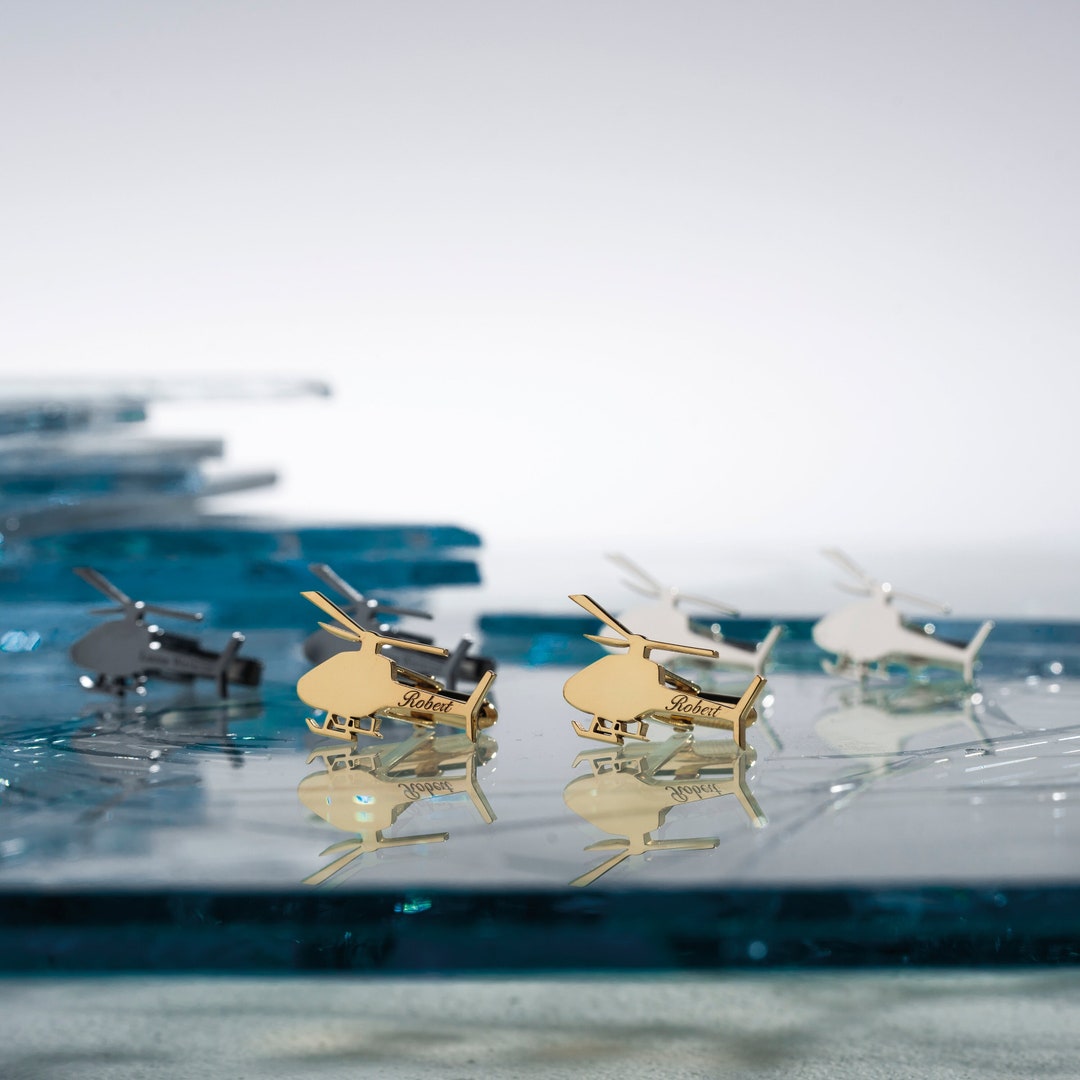 Helicopter Cufflinks, Mens Cufflinks, Personalized Cufflinks, Groomsmen ...