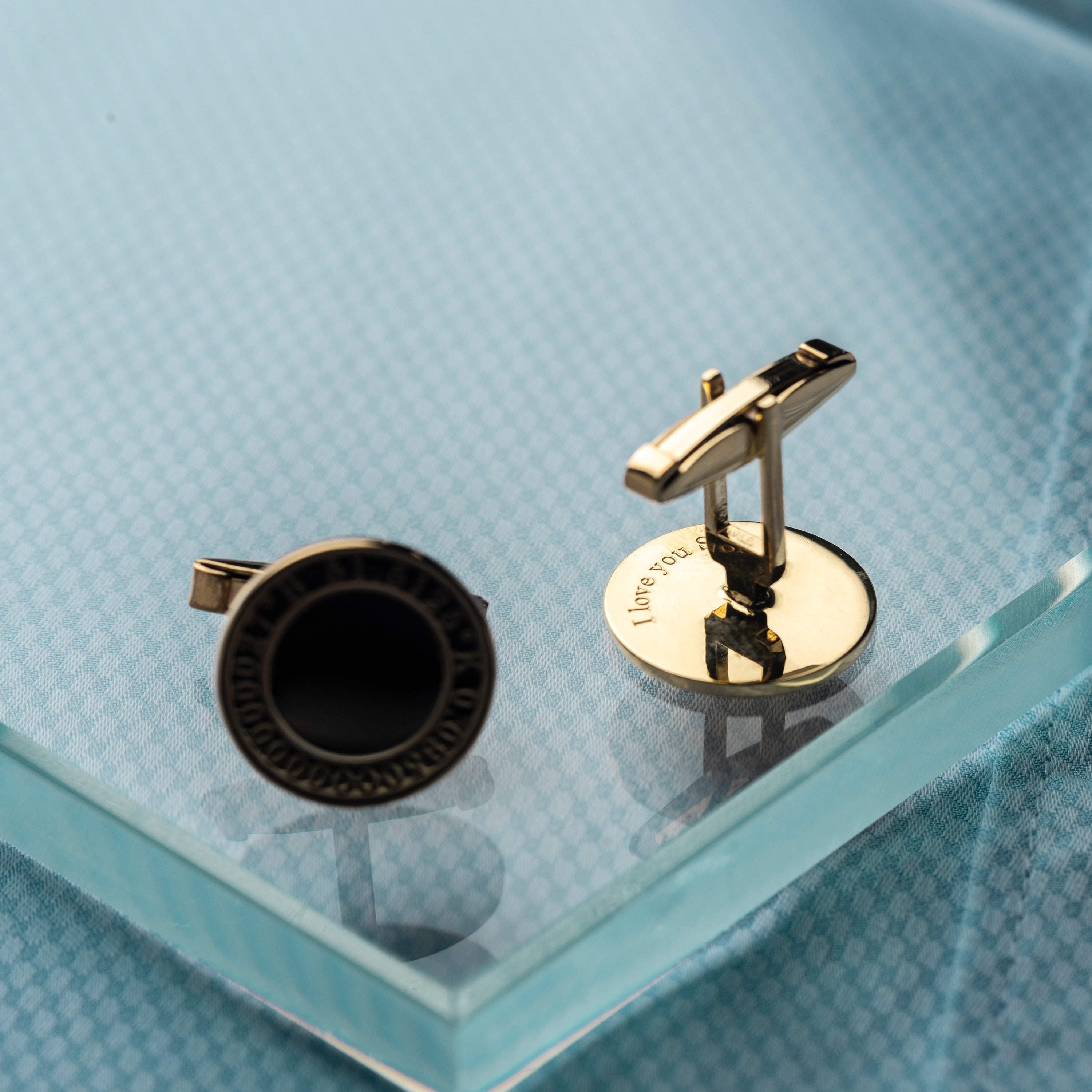 Black Silver Round Name Cufflinks, Round Name Cufflinks, Name Cufflink ...