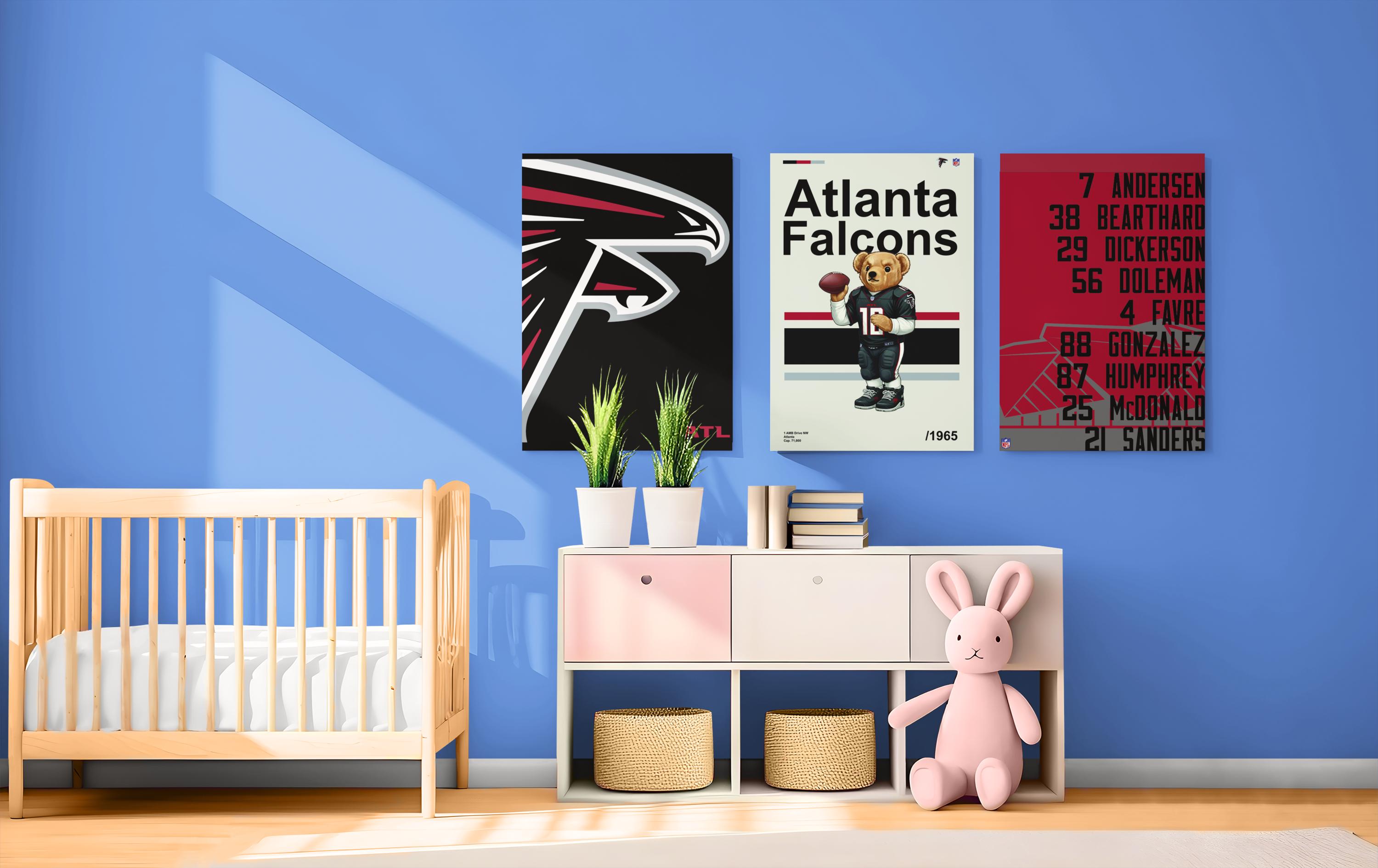 Atlanta Team Teddy Bear Poster - Digital Download - Football Art - (set ...