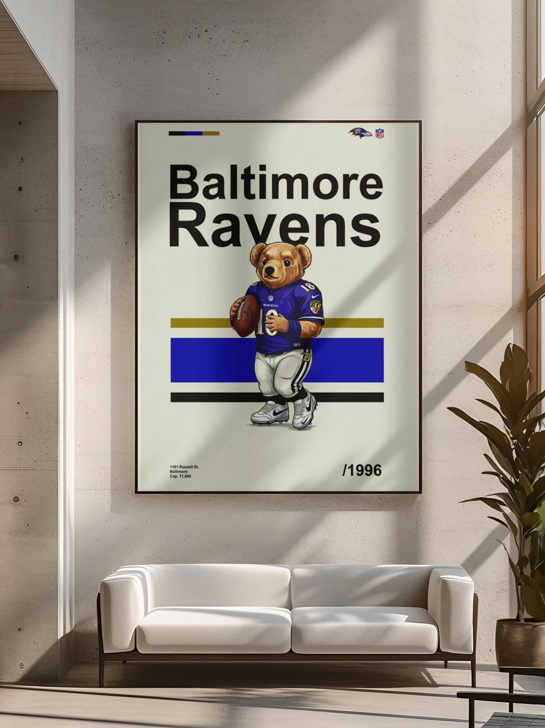 Baltimore Team Teddy Bear Poster Digital Download Includes the Poster ...