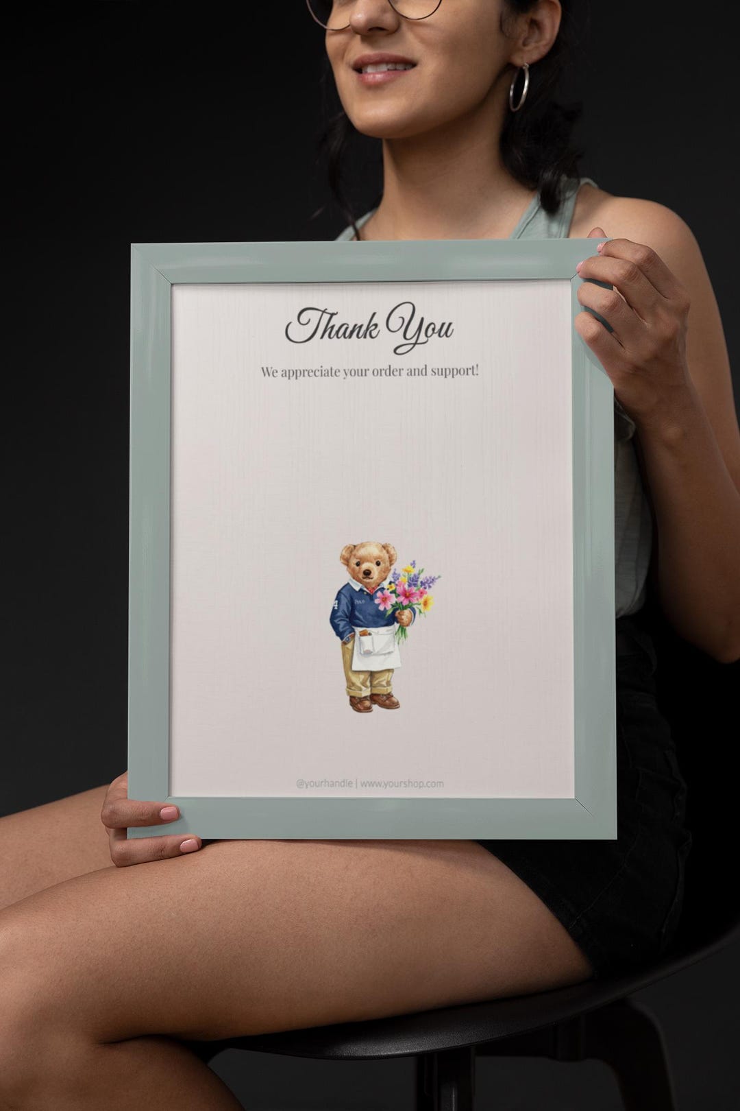 Thank You Card PSD Template. Photoshop Layered Template With ...