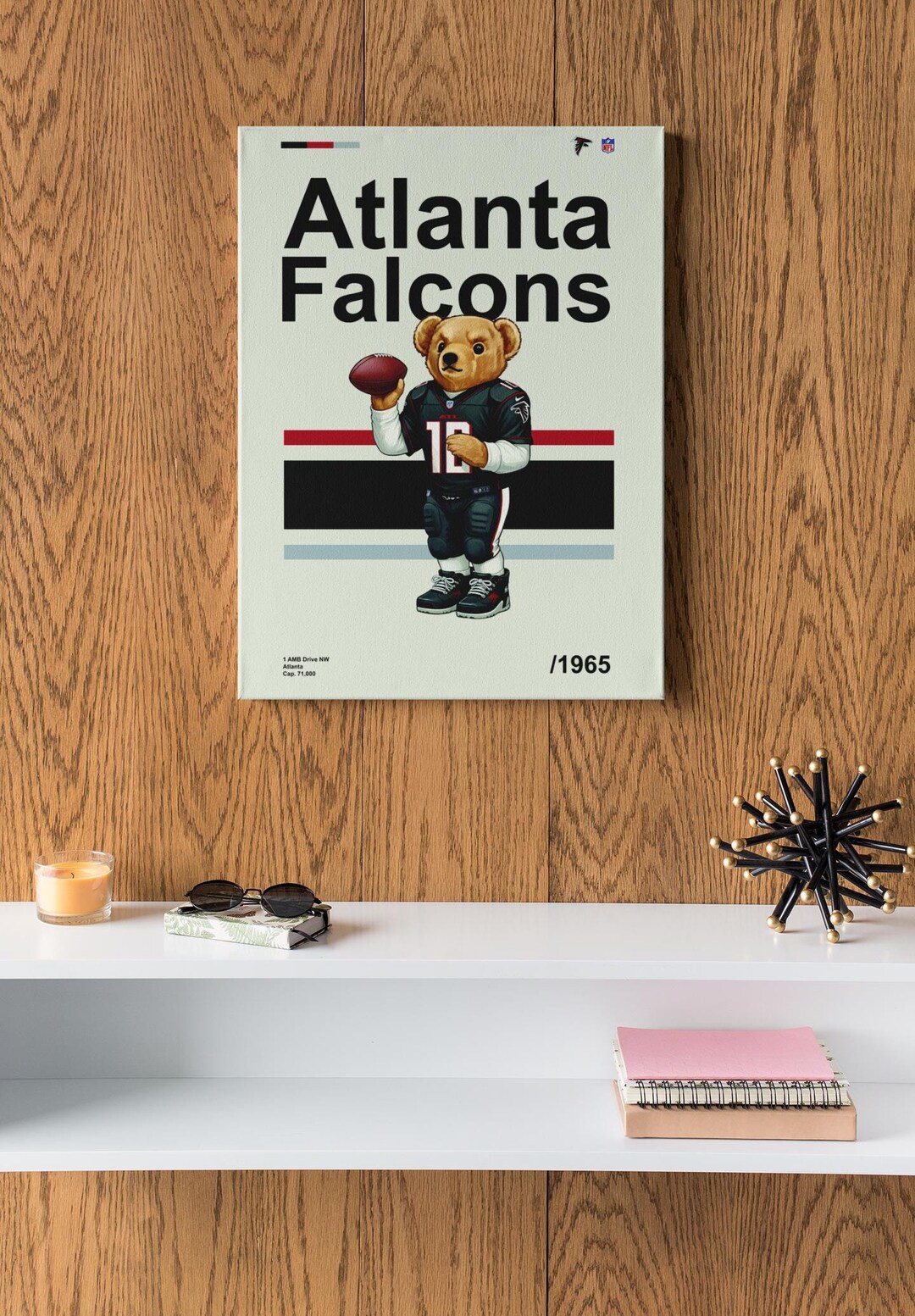 Atlanta Team Teddy Bear Poster - Digital Download - Football Art - (set ...