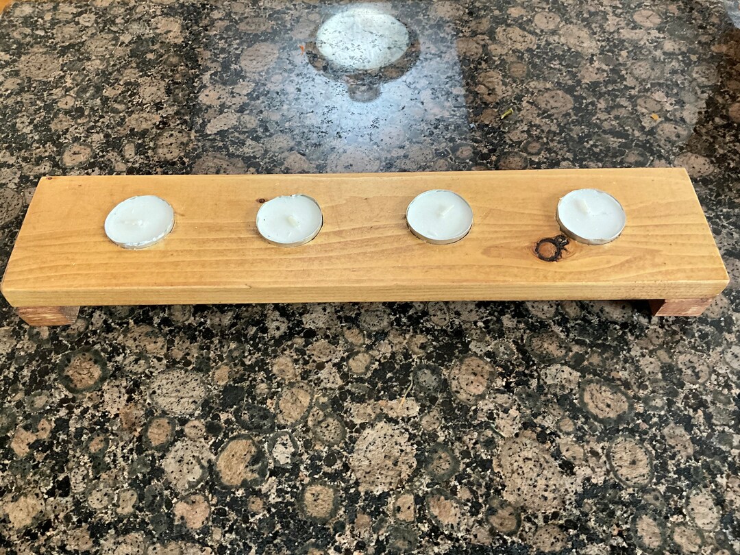 Handmade Wooden Candle Holder With Four Candles - Etsy