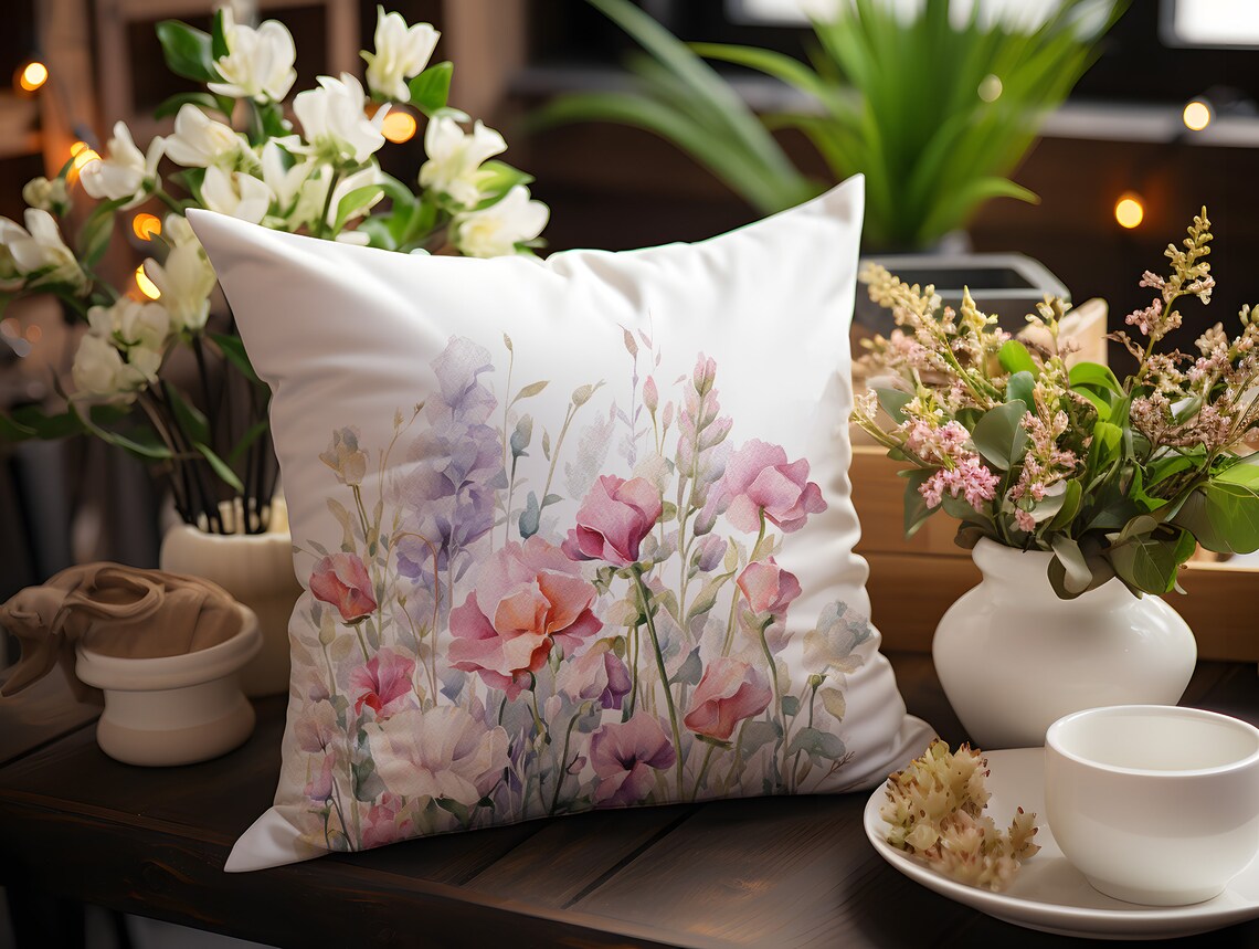 Floral Border Clipart, Bouquet Border Art, Digital Flower Borders ...