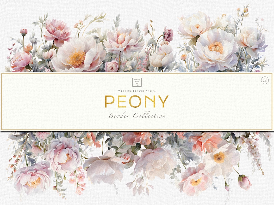 Floral Border Clipart, Bouquet Border Art, Digital Flower Borders ...